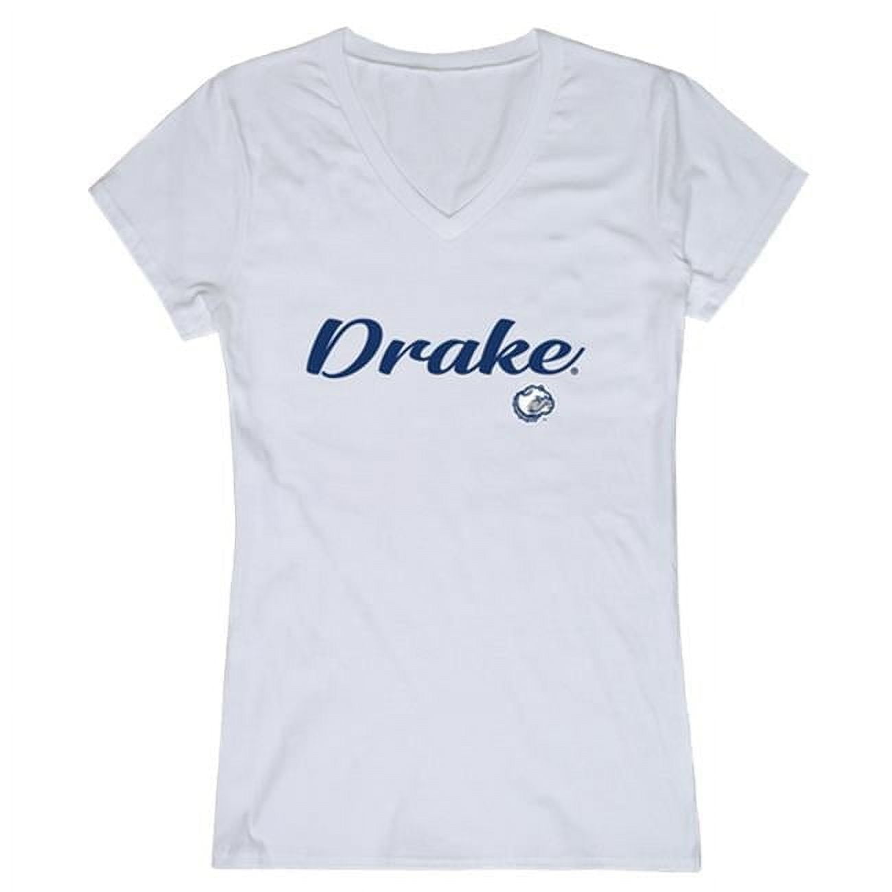 W Republic 555-292-WHT-02 Women Drake University Bulldogs Script T ...