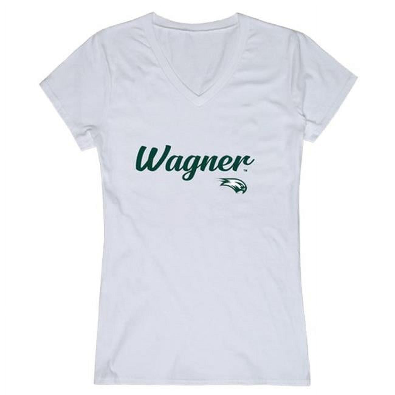 W Republic 555-462-WHT-04 Women Wagner College Script T-Shirt, White ...