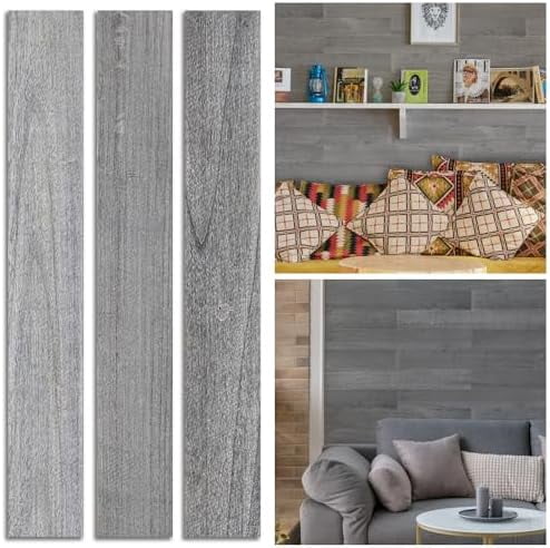 W&S 10Pack Peel and Stick Night Grey Wood Planks for Interior Wall ...