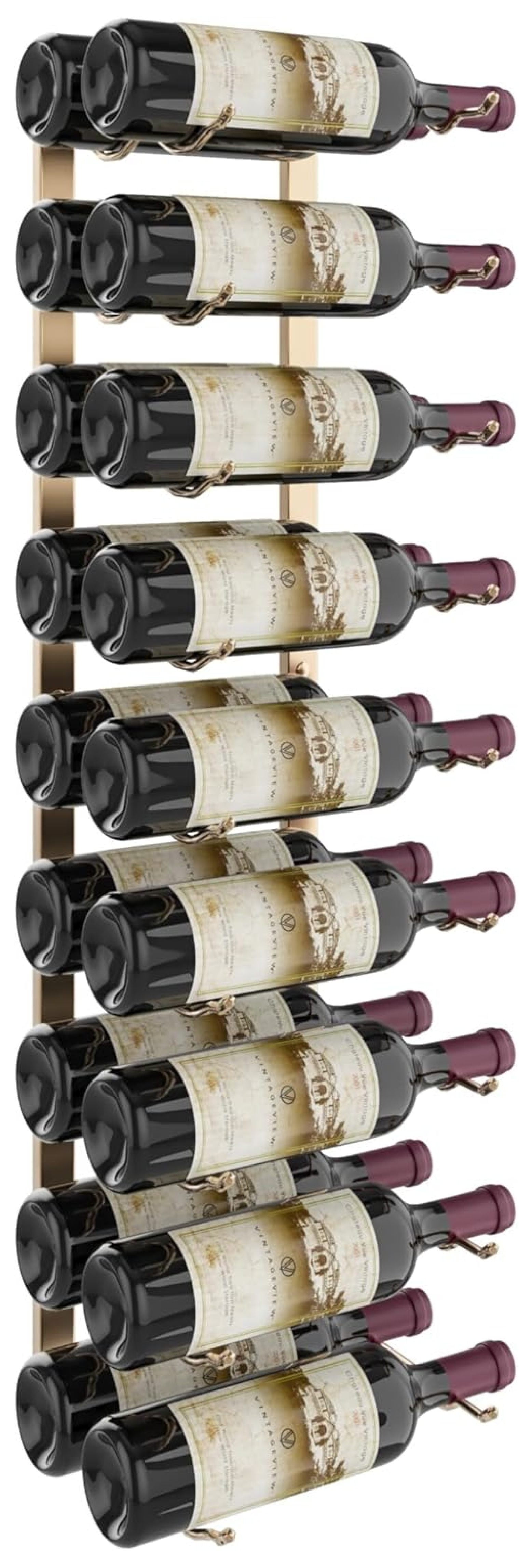 W Series Luxe Wine Rack 3 - Double Depth, Metal Wall Mounted Wine Rack ...