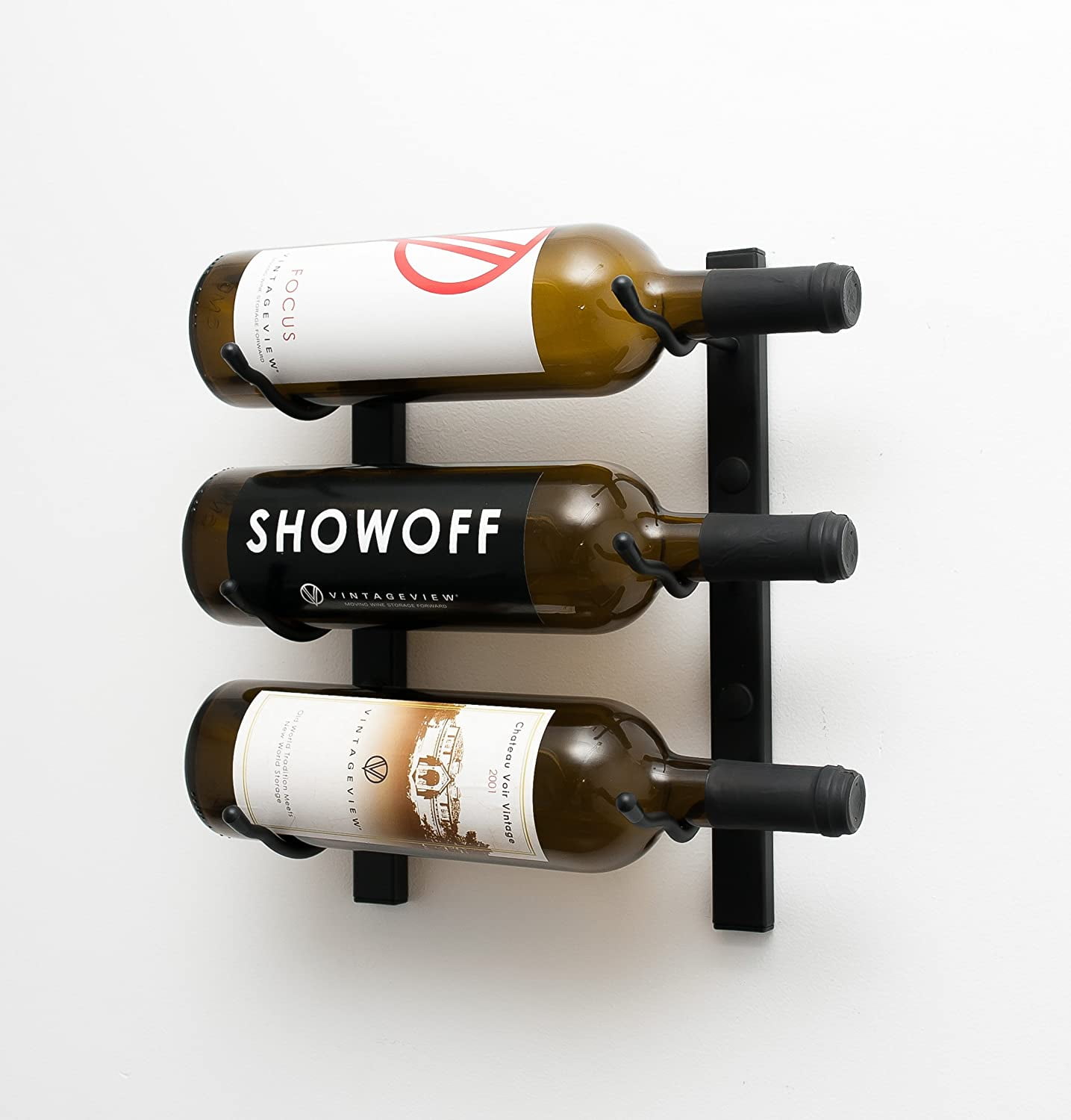 W Series Wine Rack 1-3 Bottle Metal Wall Mounted Wine Rack (Matte Black ...