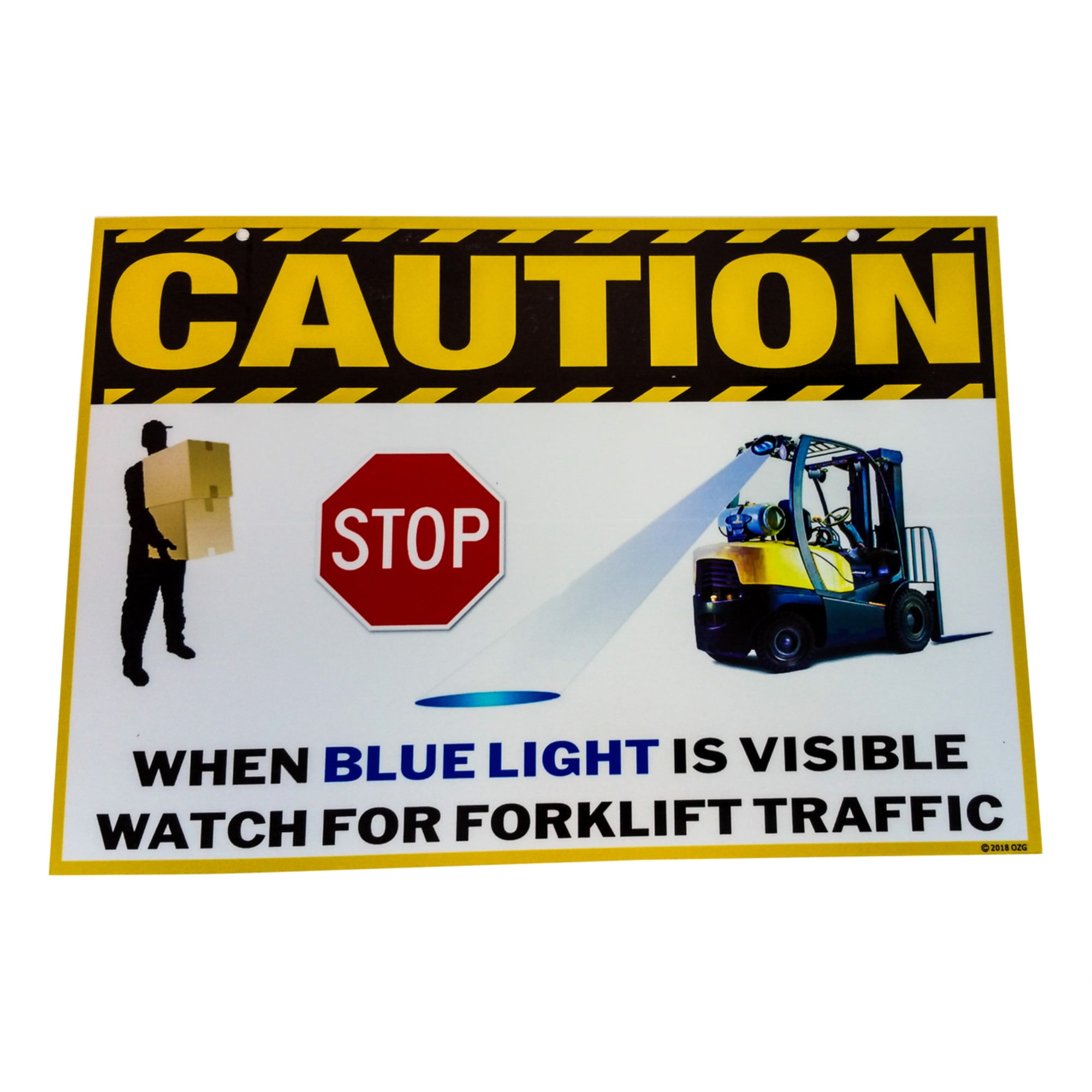 (W) Set of 2 Laminated Vinyl Forklift Traffic Sign Caution Safety ...