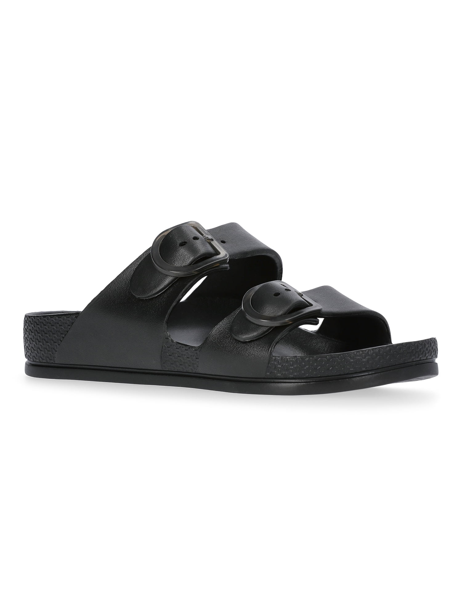 Time and Tru Women's Double Buckle EVA Slide Sandals - Walmart.com