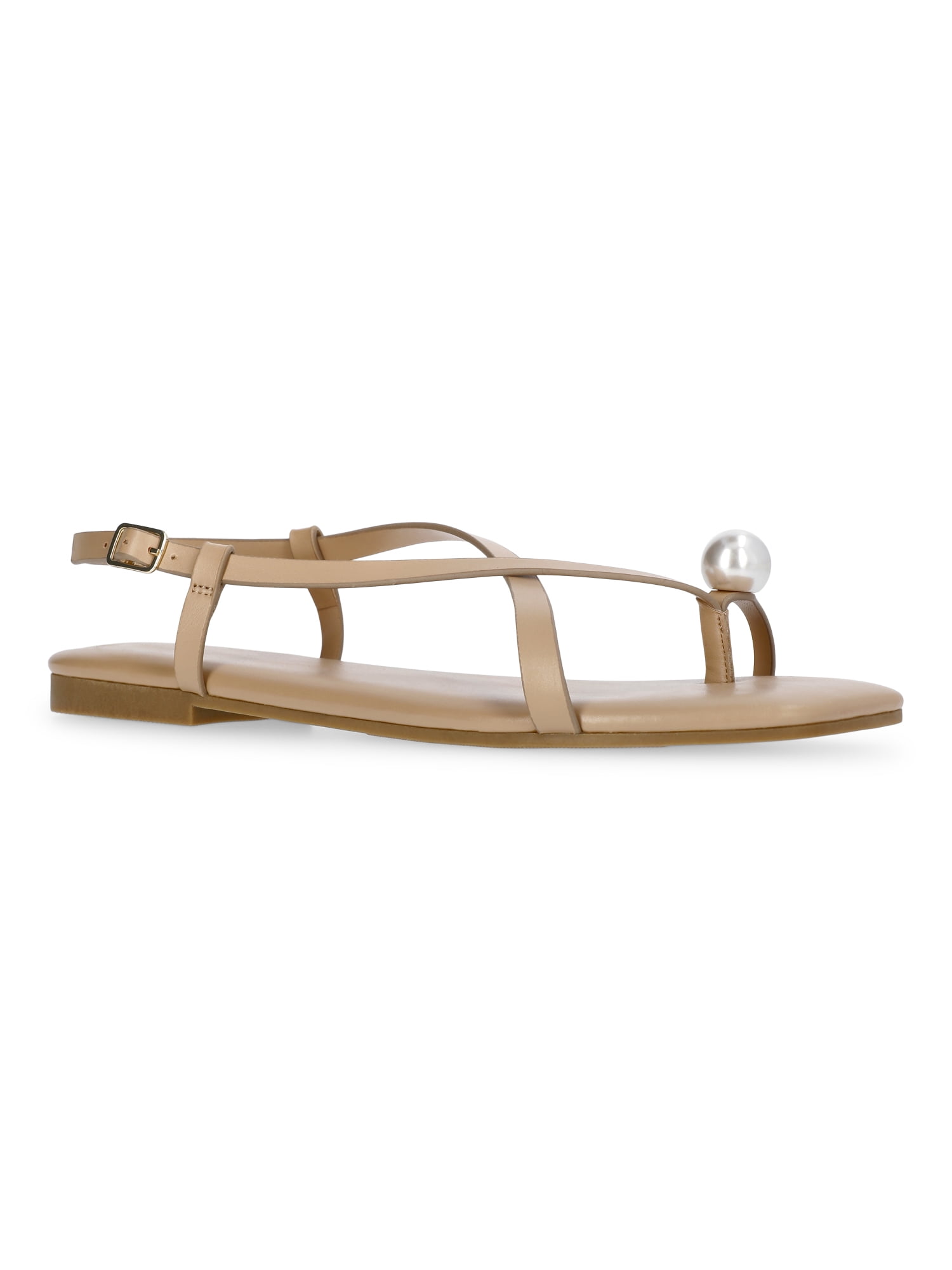 Time and Tru Women's Pearl Toe Ring Sandals - Walmart.com