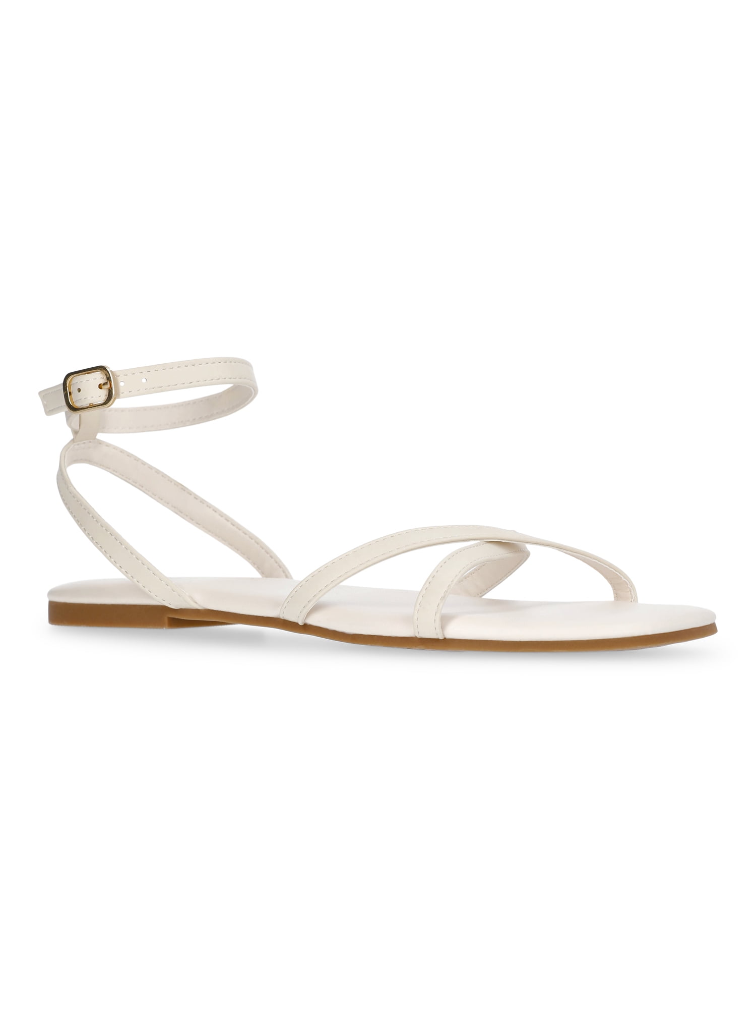 Time and Tru Women's Strappy Flat Sandals - Walmart Business Supplies