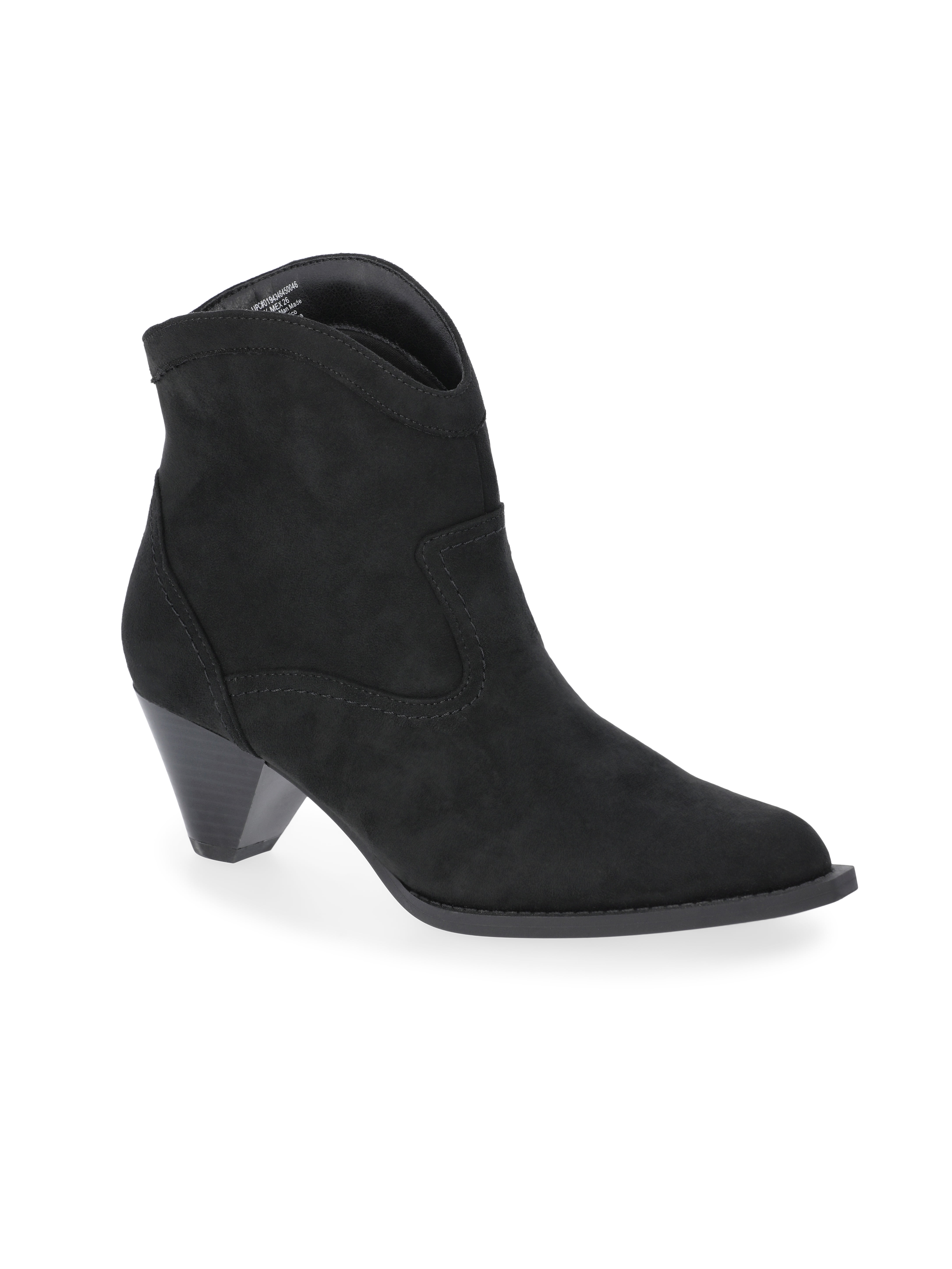 Time and True Women's Faux Suede Cone Heel Booties - Walmart.com