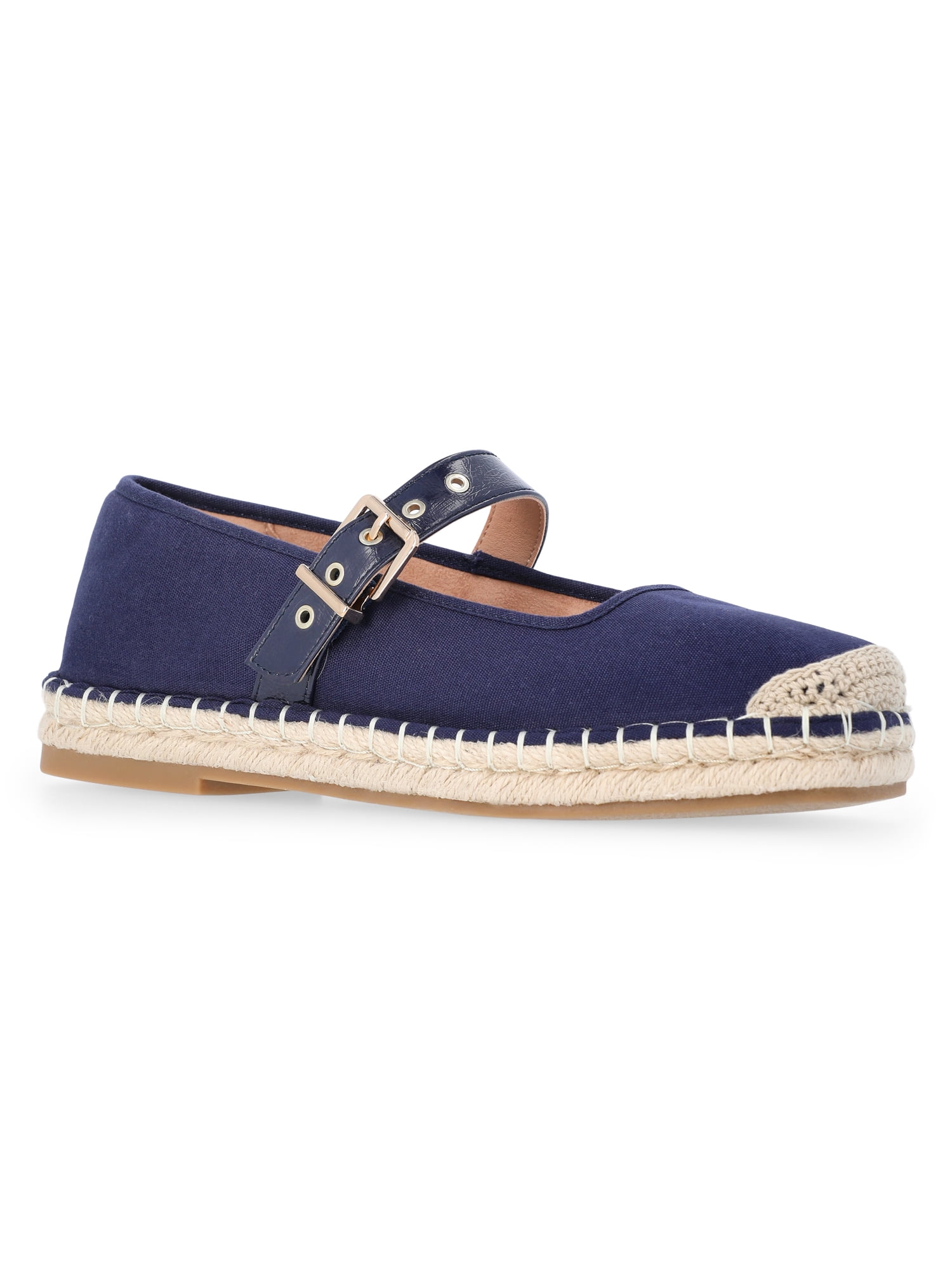 Time and Tru Women's Espadrille Mary Jane Flats - Walmart.com