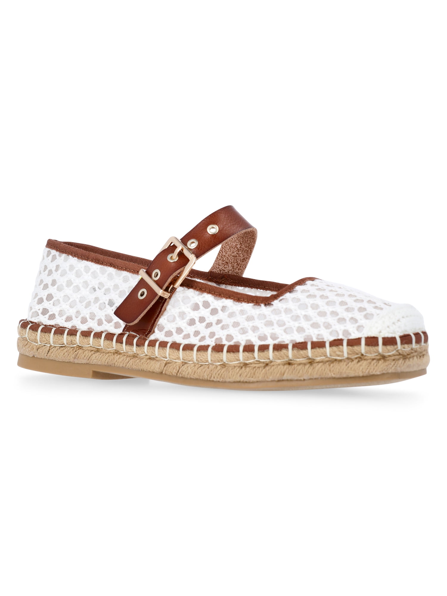 Time and Tru Women's Espadrille Mary Jane Flats - Walmart.com