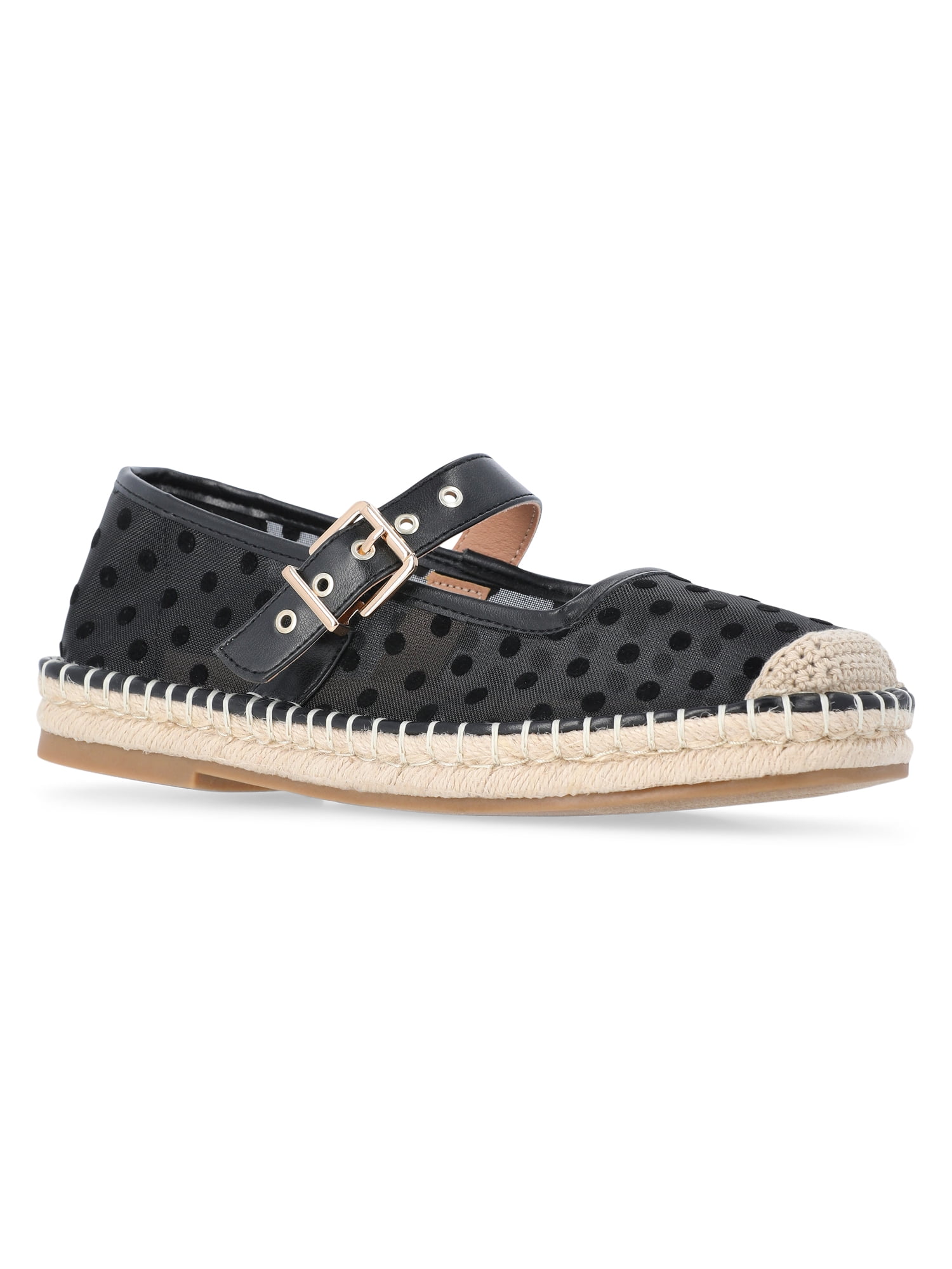Time and Tru Women's Espadrille Mary Jane Flats - Walmart.com