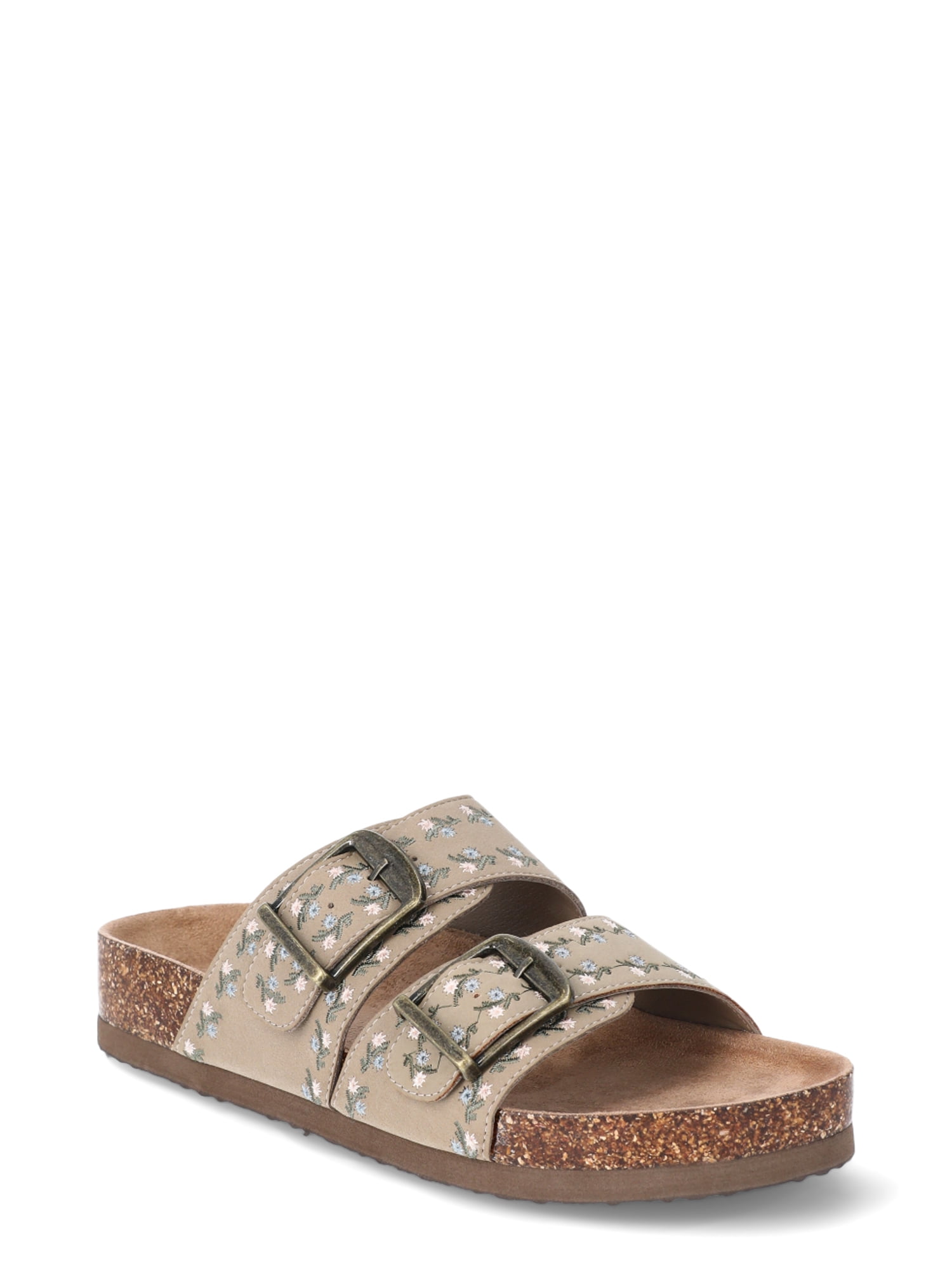 Time and Tru Women's Platform Footbed Slide Sandals - Walmart.com