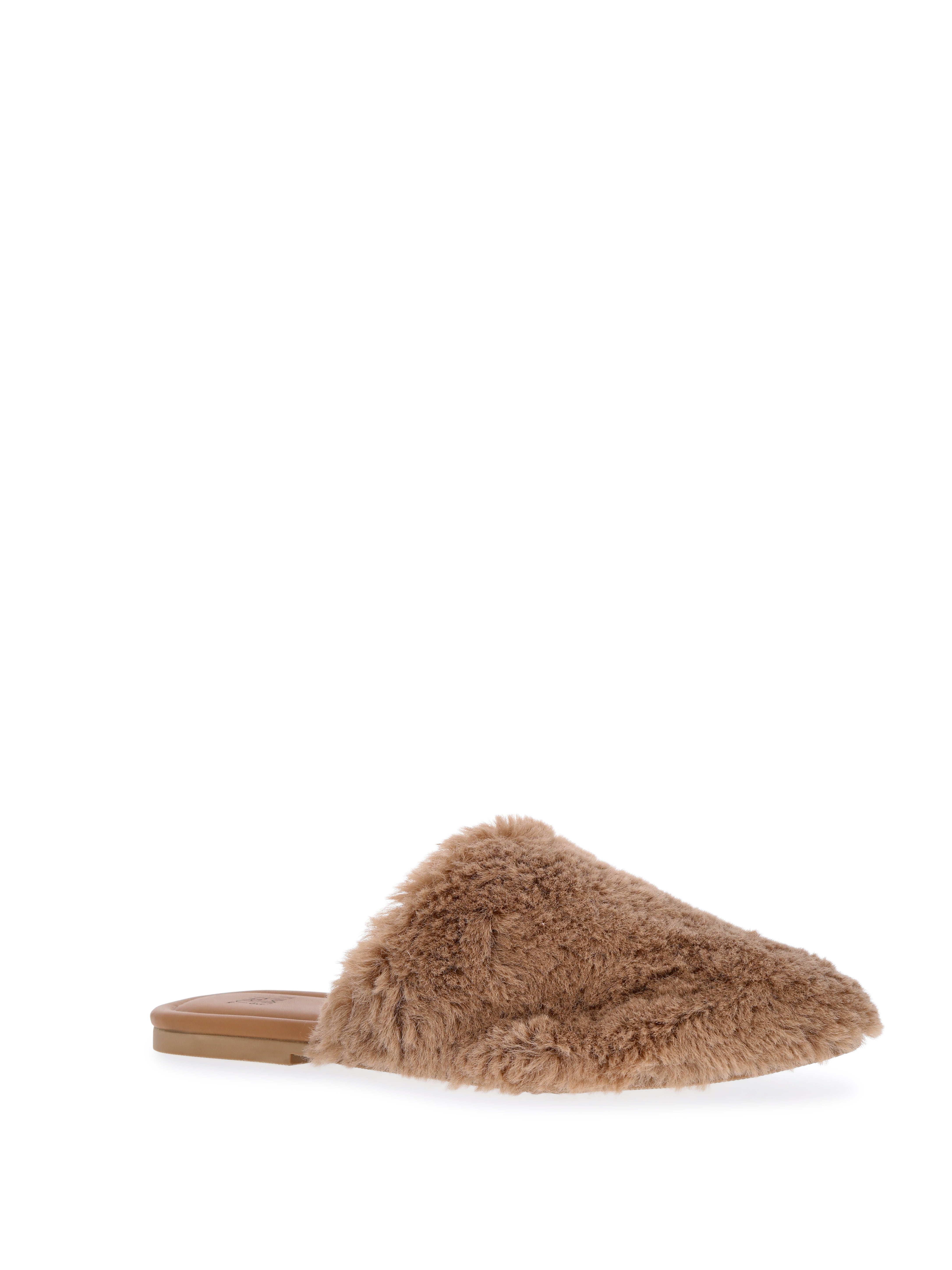 Time and Tru Women's Faux Fur Mules - Walmart.com