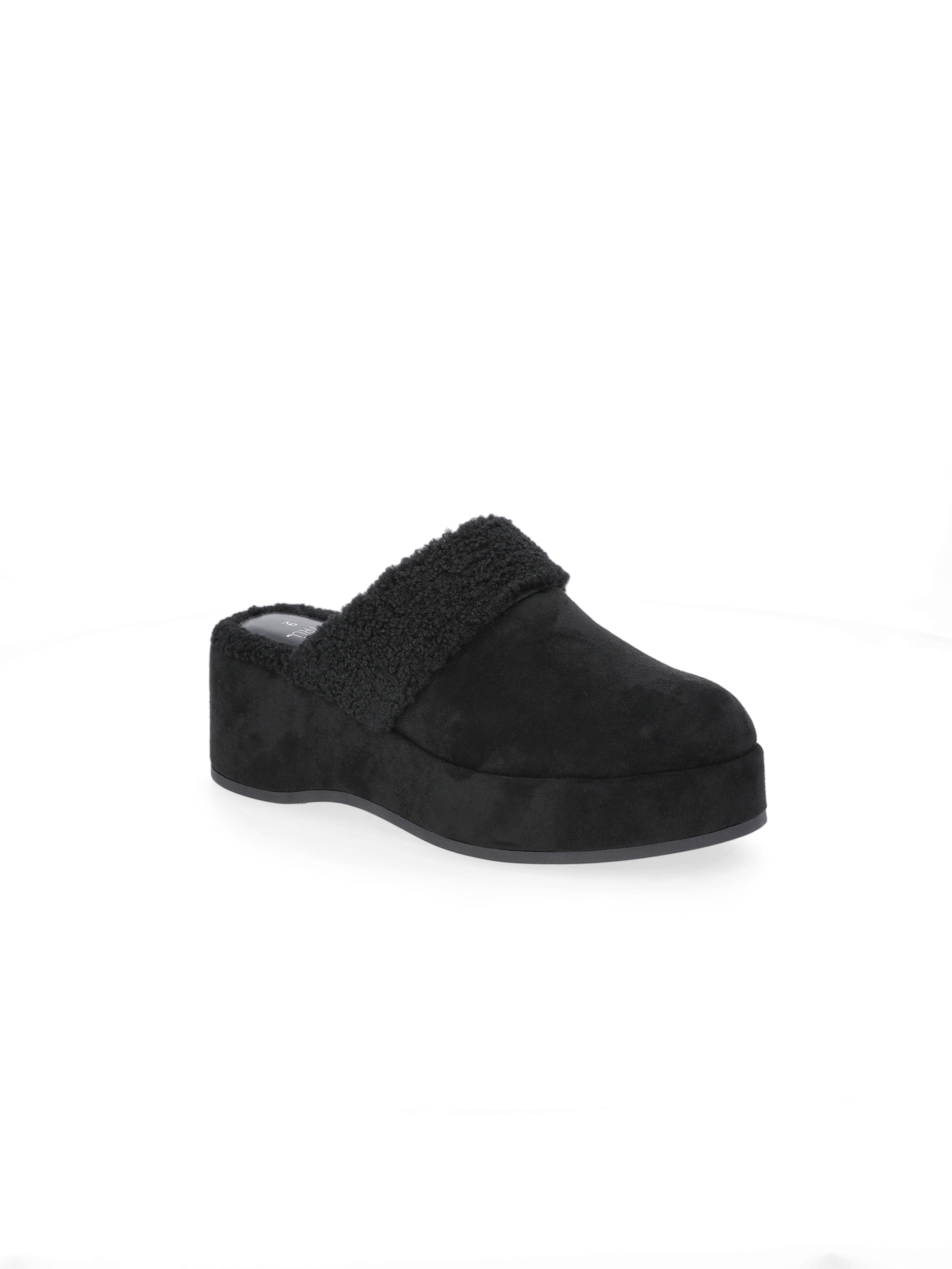 Time and Tru Women's Faux Shearling Wedge Clogs - Walmart.com