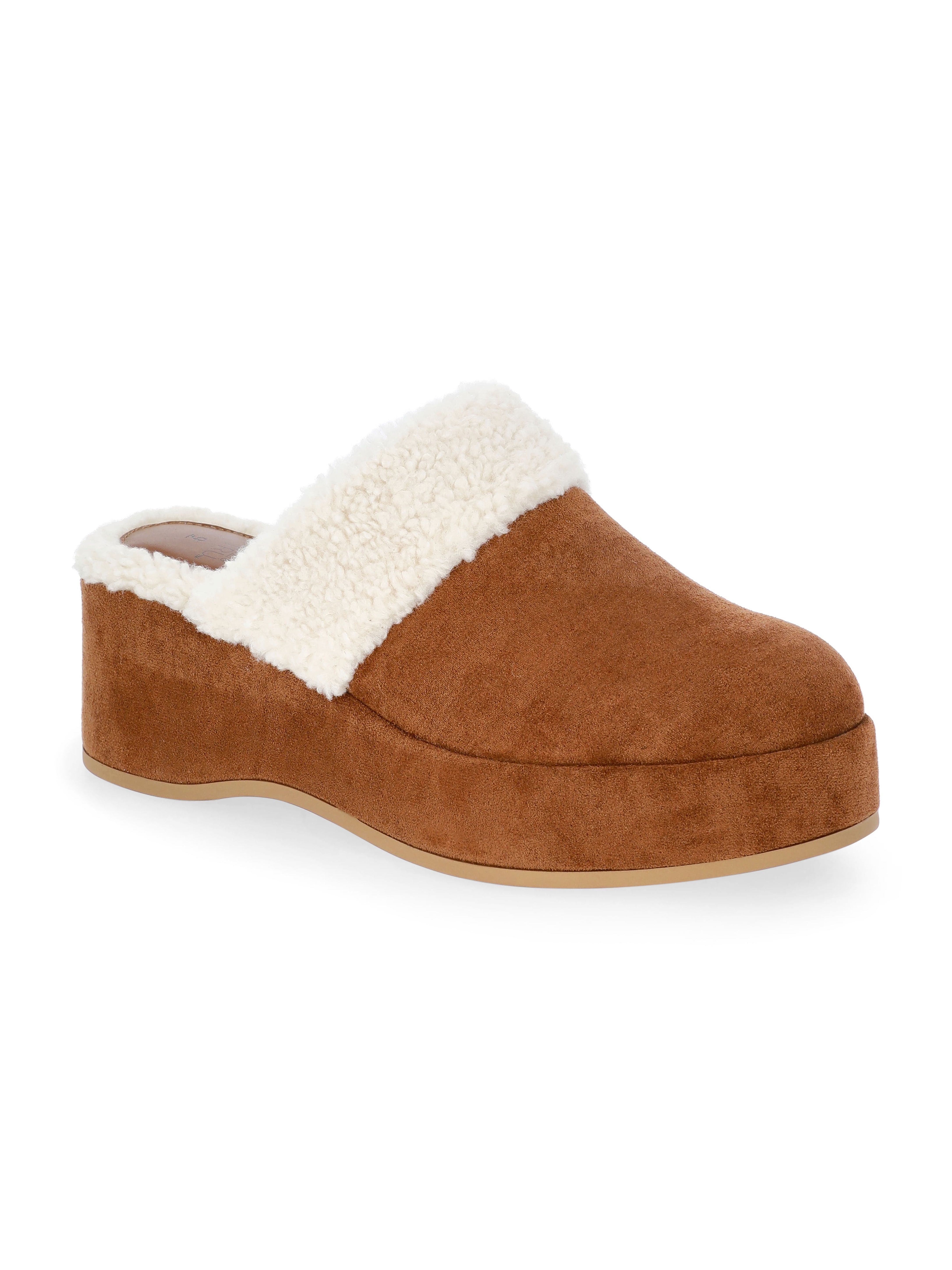 Time and Tru Women's Faux Shearling Wedge Clogs - Walmart.com