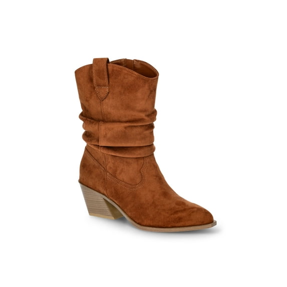 Time and Tru Women's Western Slouch Boots - Walmart.com
