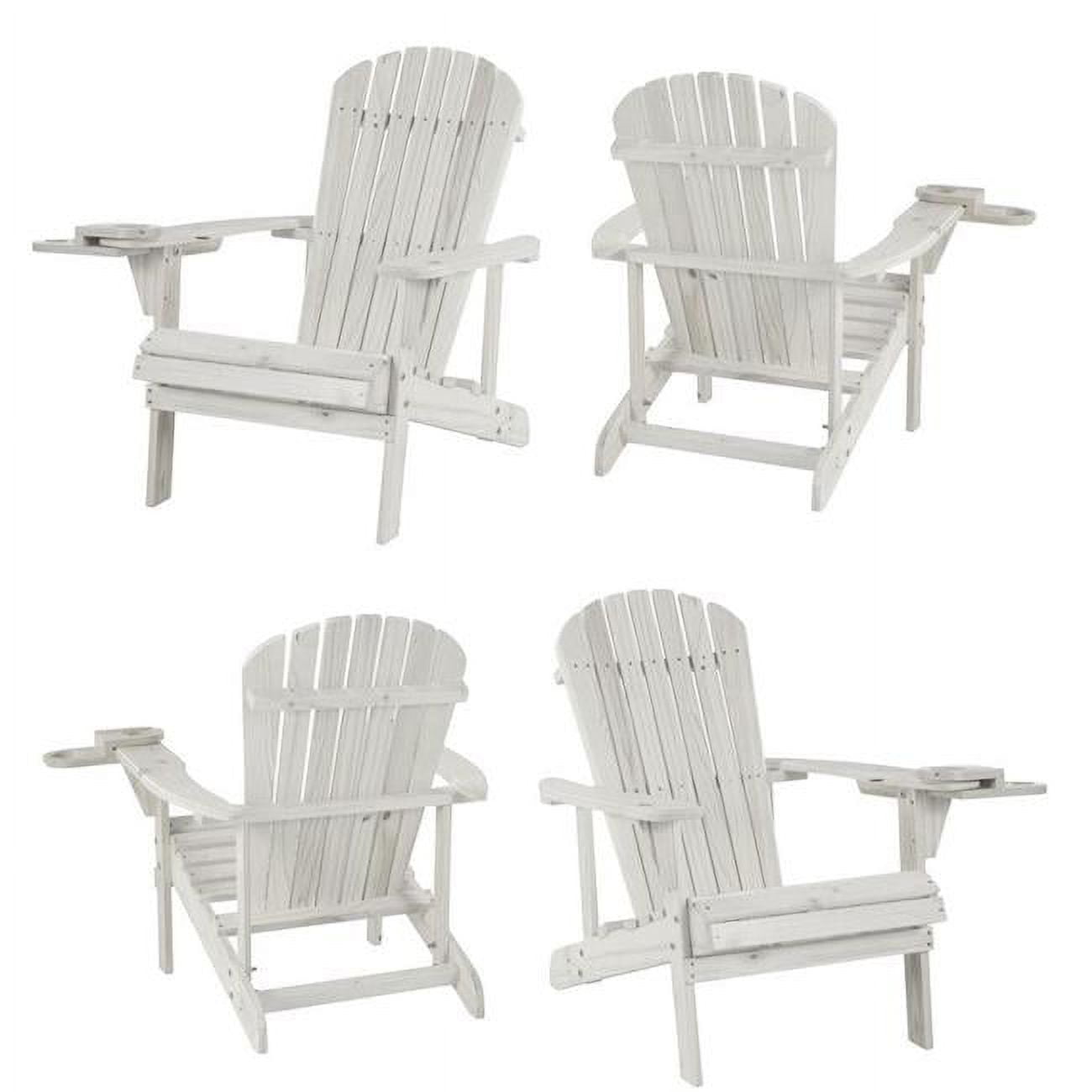 W Unlimited Earth Patio Adirondack Chair with Cup Holder in White (Set ...