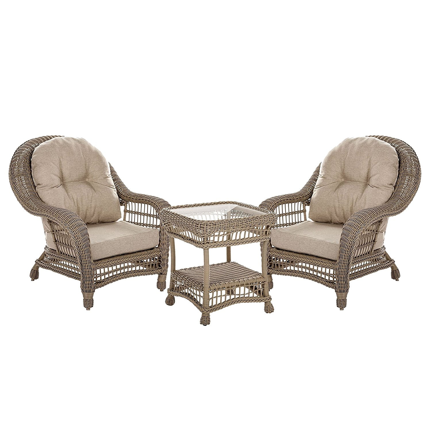 W Unlimited Saturn Collection Outdoor Garden Patio 3 PC Cappuccino ...