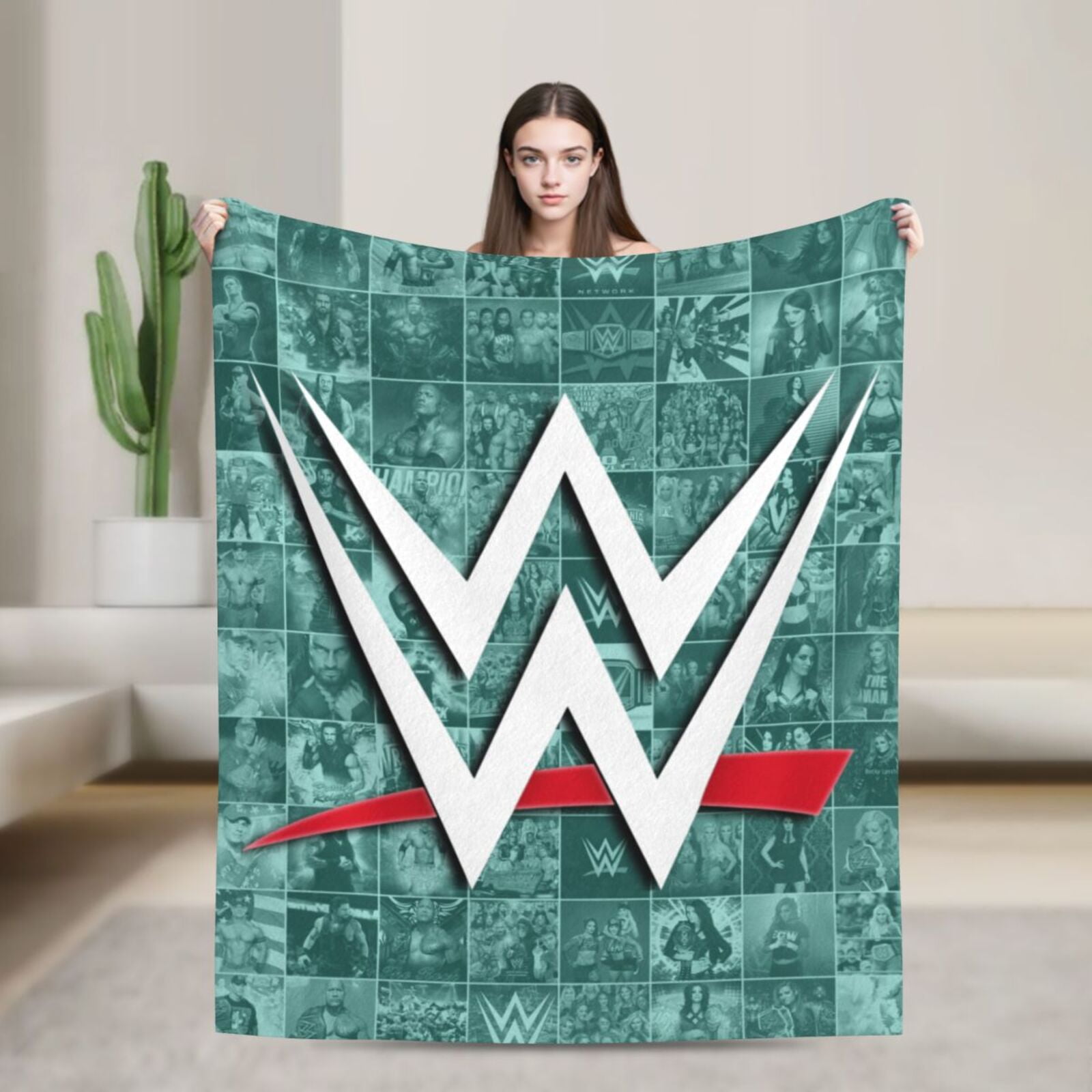 W-W-E Blanket, Super Soft Throw Blanket For Wrestling Fans, Cozy ...