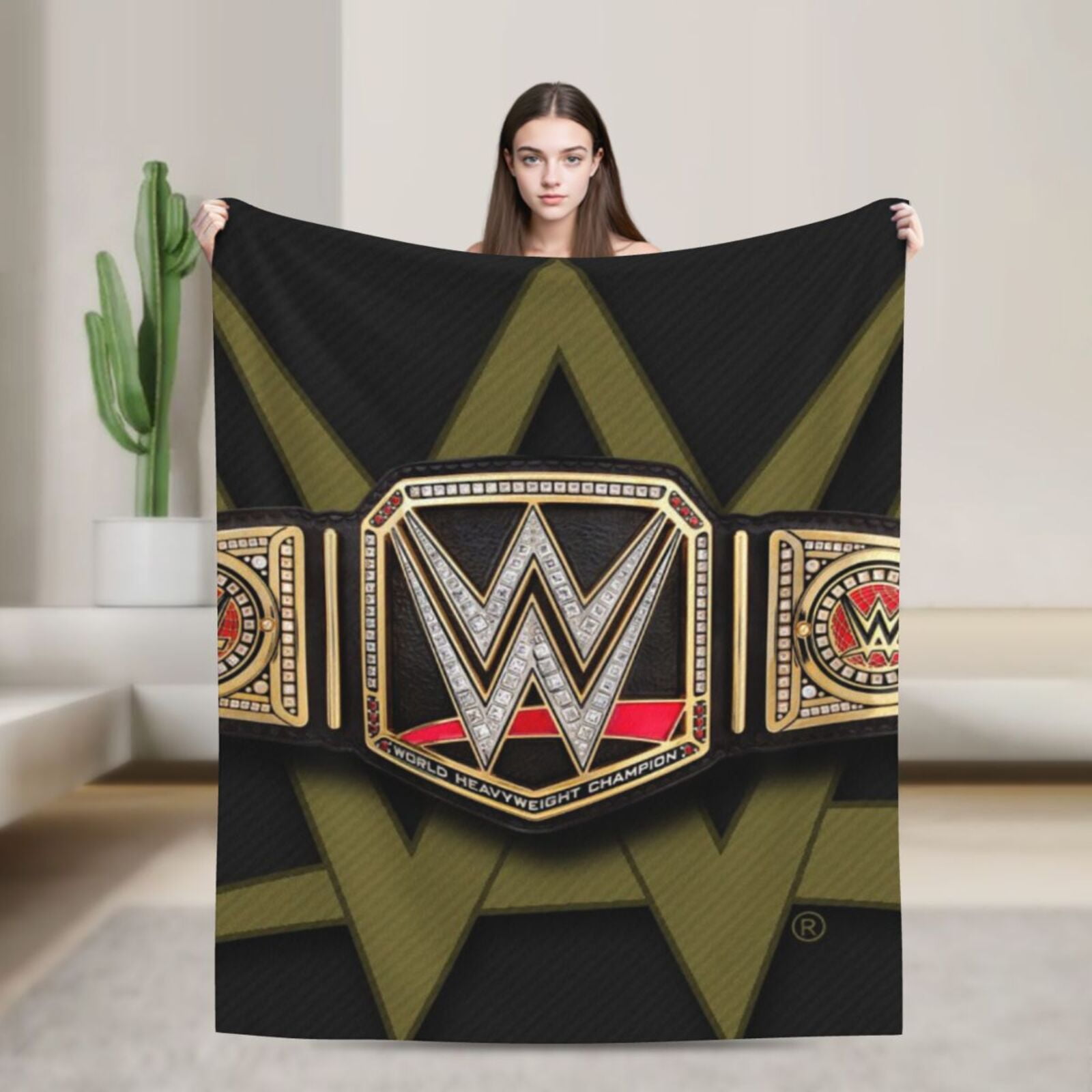 W-W-E Blanket, Super Soft Throw Blanket For Wrestling Fans, Cozy ...