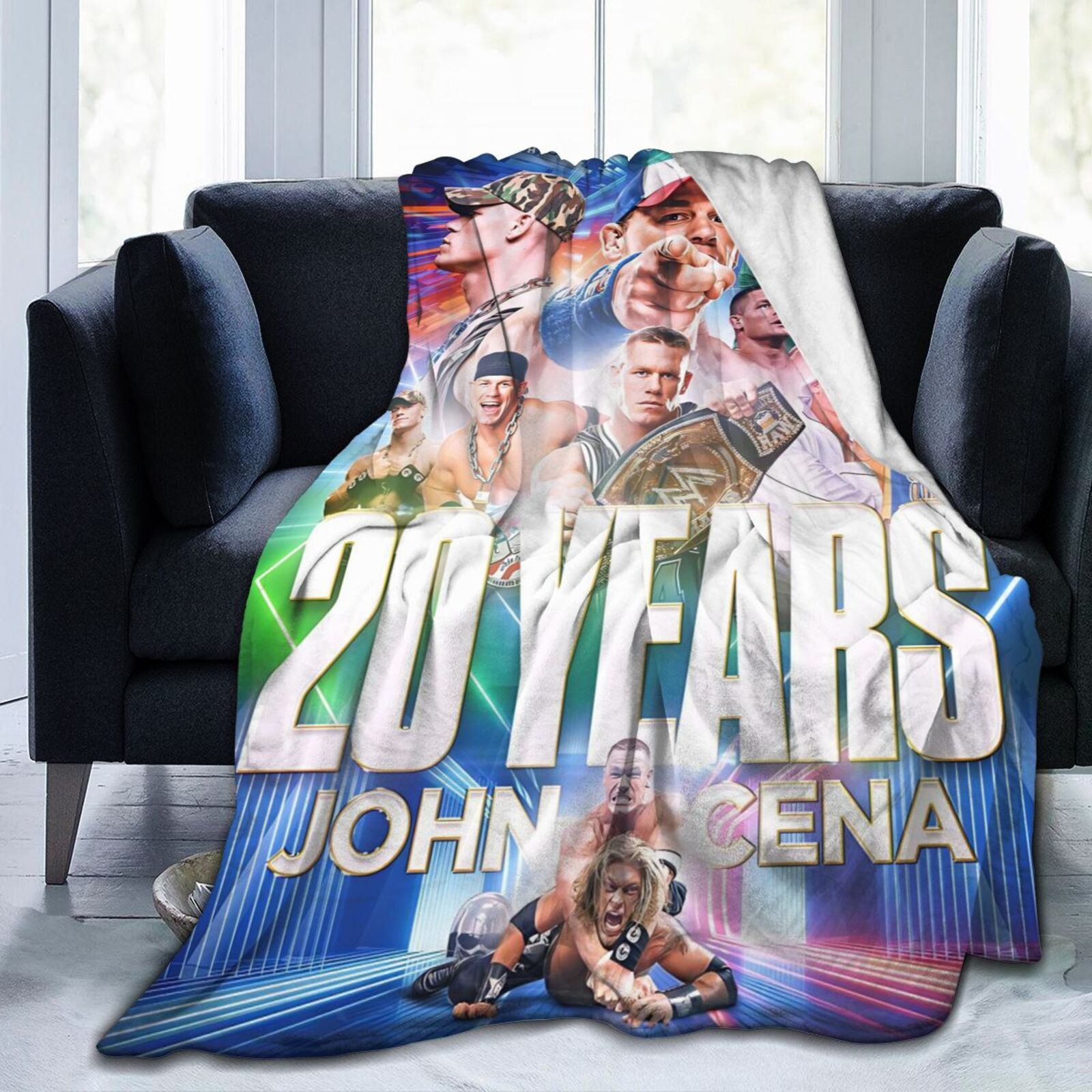 W-W-E Superstar John Cena themed flannel blanket is soft and ...