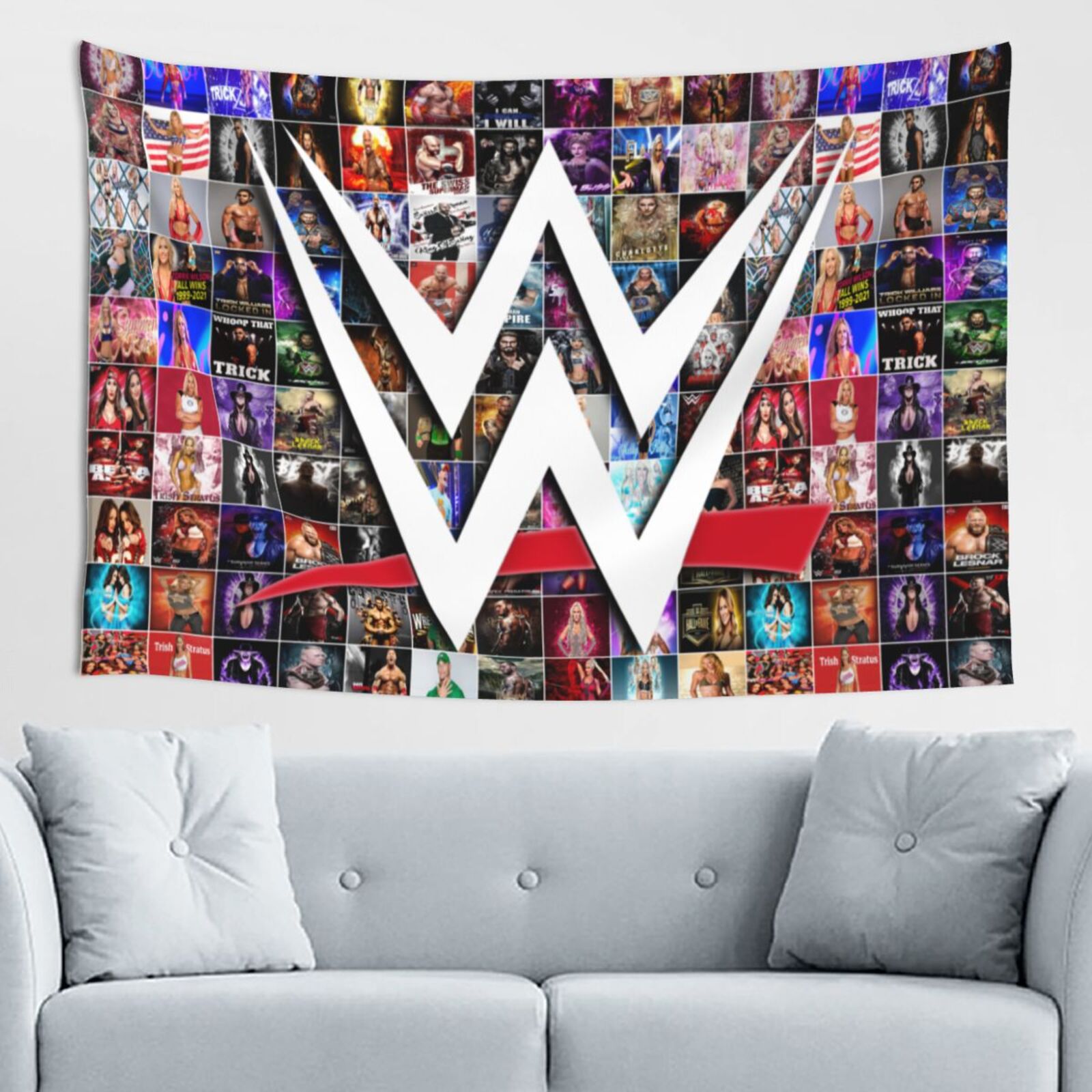 W-W-E Tapestry, Wall Hanging Tapestry, Wall Art Tapestries Poster, Home ...