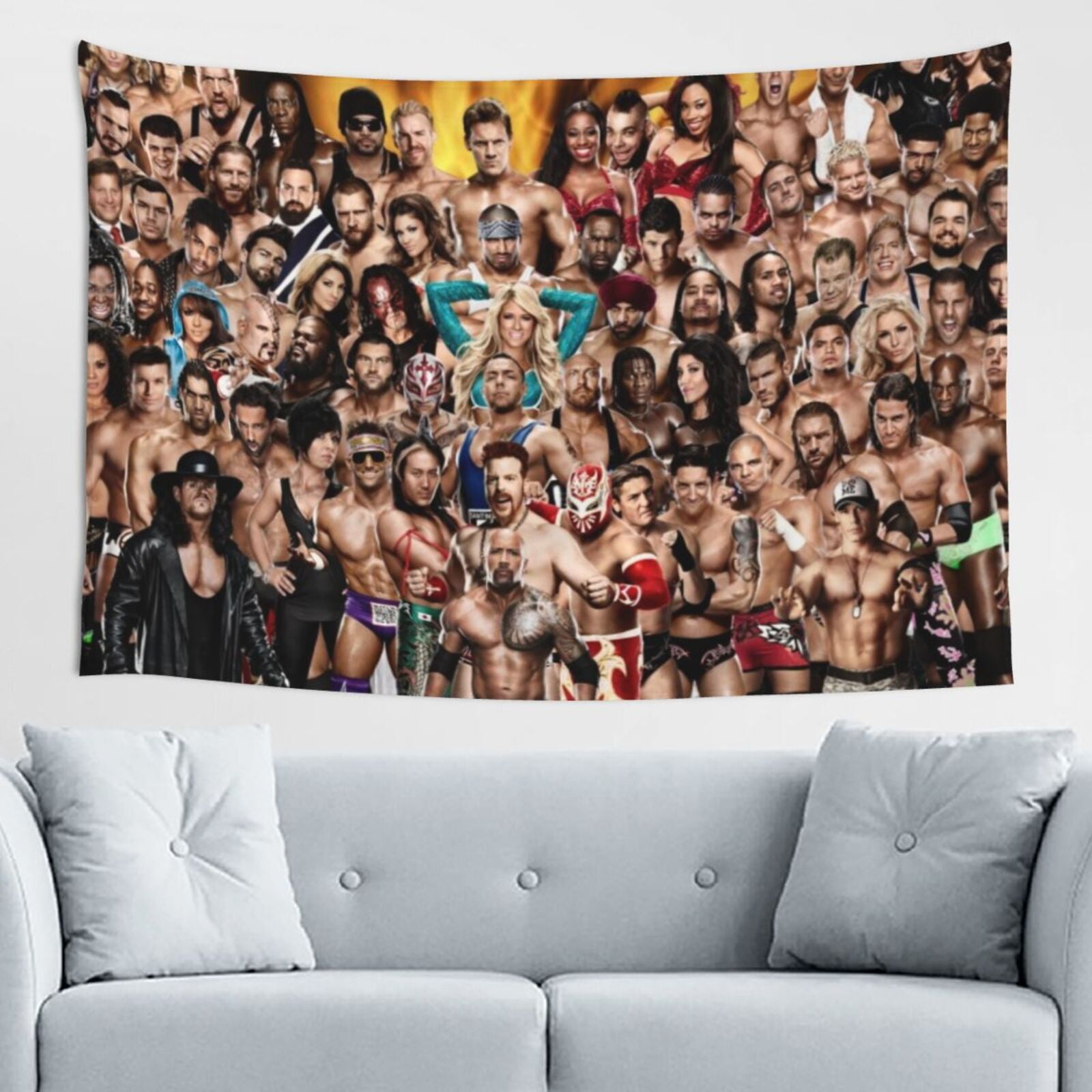 W-W-E Tapestry, Wall Hanging Tapestry, Wall Art Tapestries Poster, Home ...