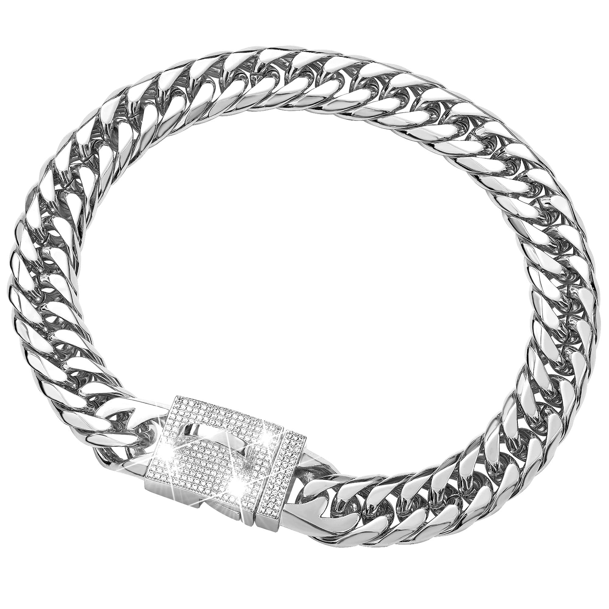 W/W Lifetime Dog Chain Collar Walking Metal Chain Collar with Design ...