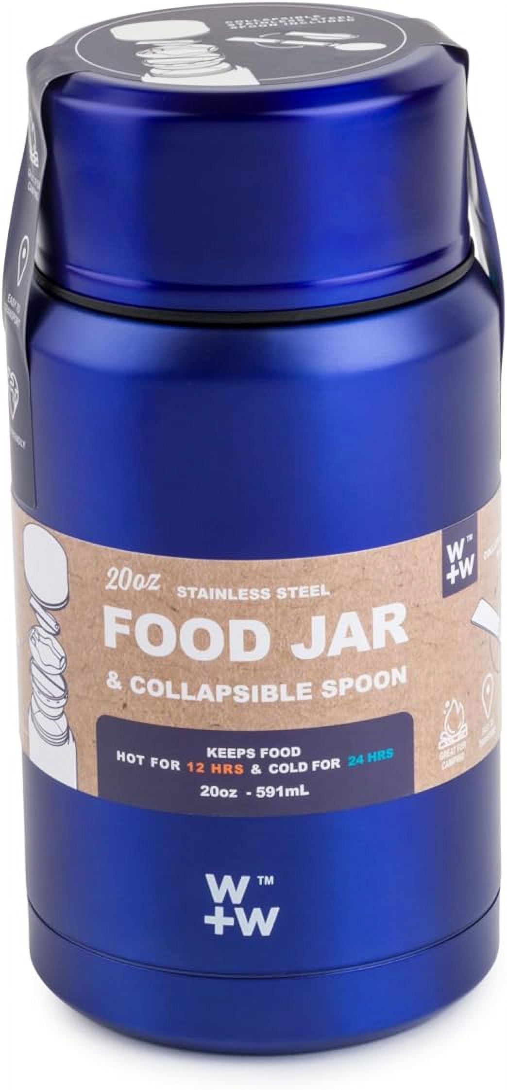W + W Stainless Steel Double-Wall Insulated Food Jar and Collapsable ...