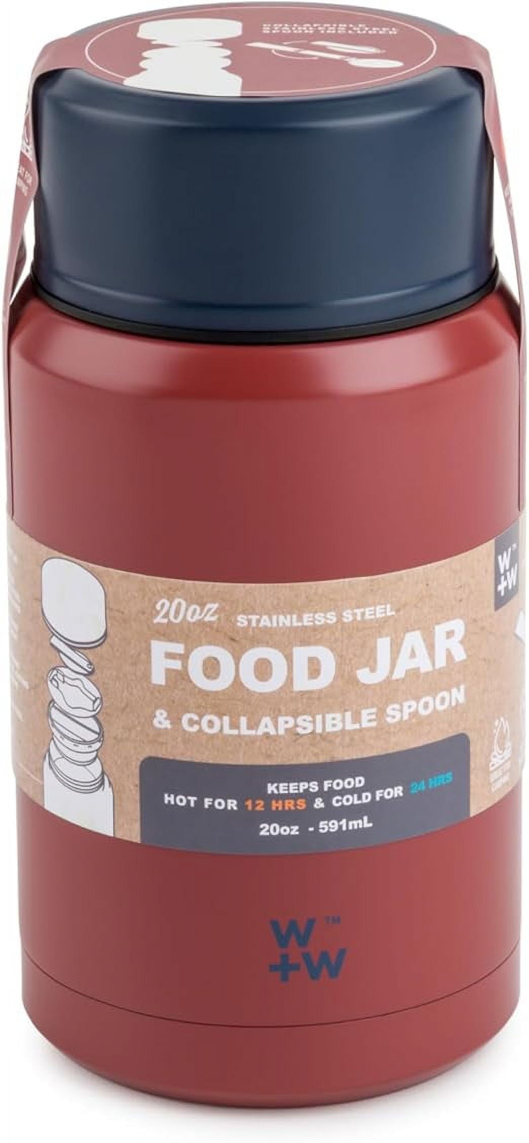 W + W Stainless Steel Double-Wall Insulated Food Jar and Collapsable ...