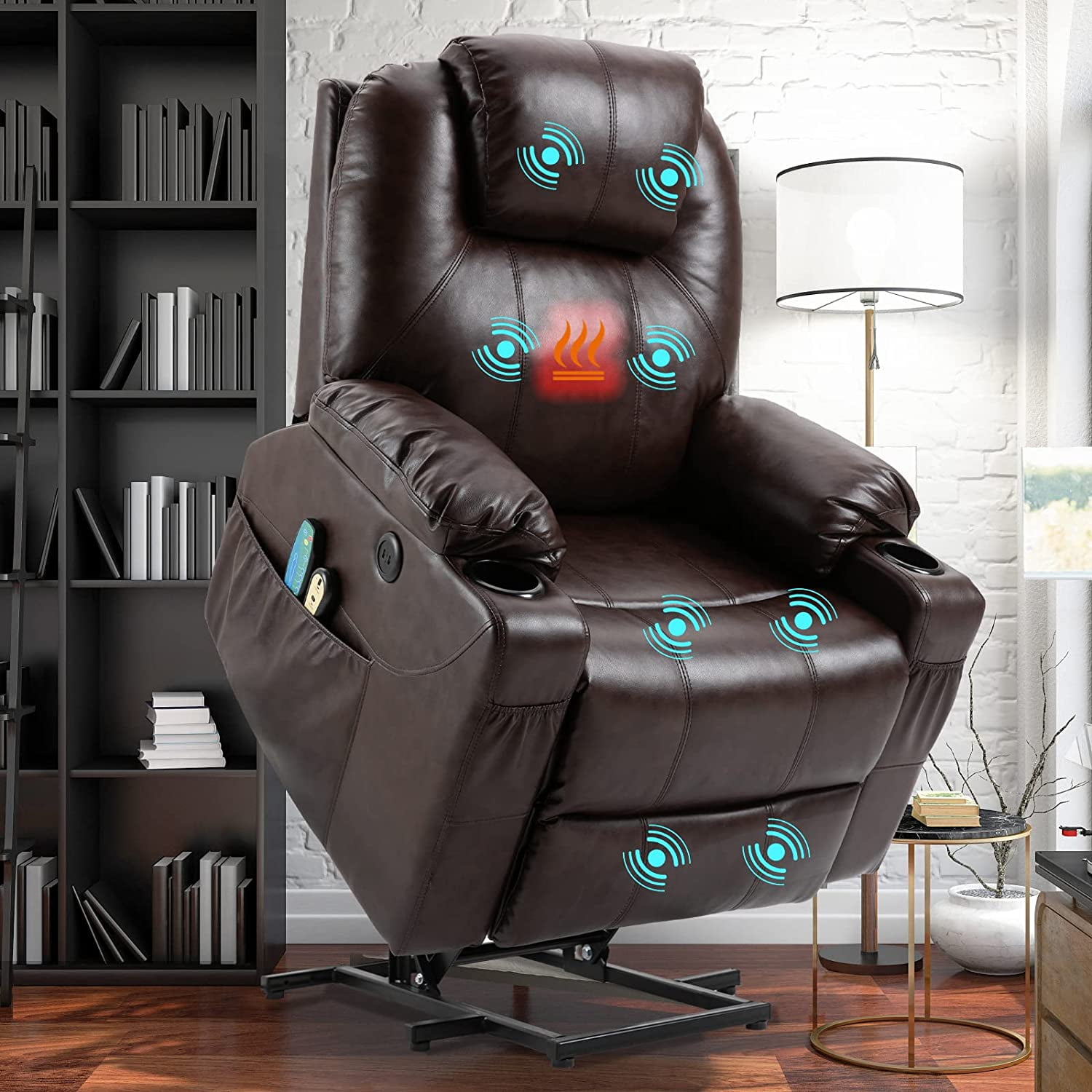 W WARMHOL Electric Power Lift Recliner with Heat & Massage for Elderly ...