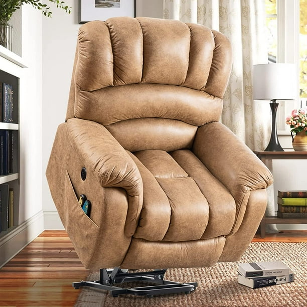 W WARMHOL Large Power Electric Lift Chairs Recliners for Elderly Big Man with Massage and Heat Oversized Wide Reclining Chairs for Living Room with 2