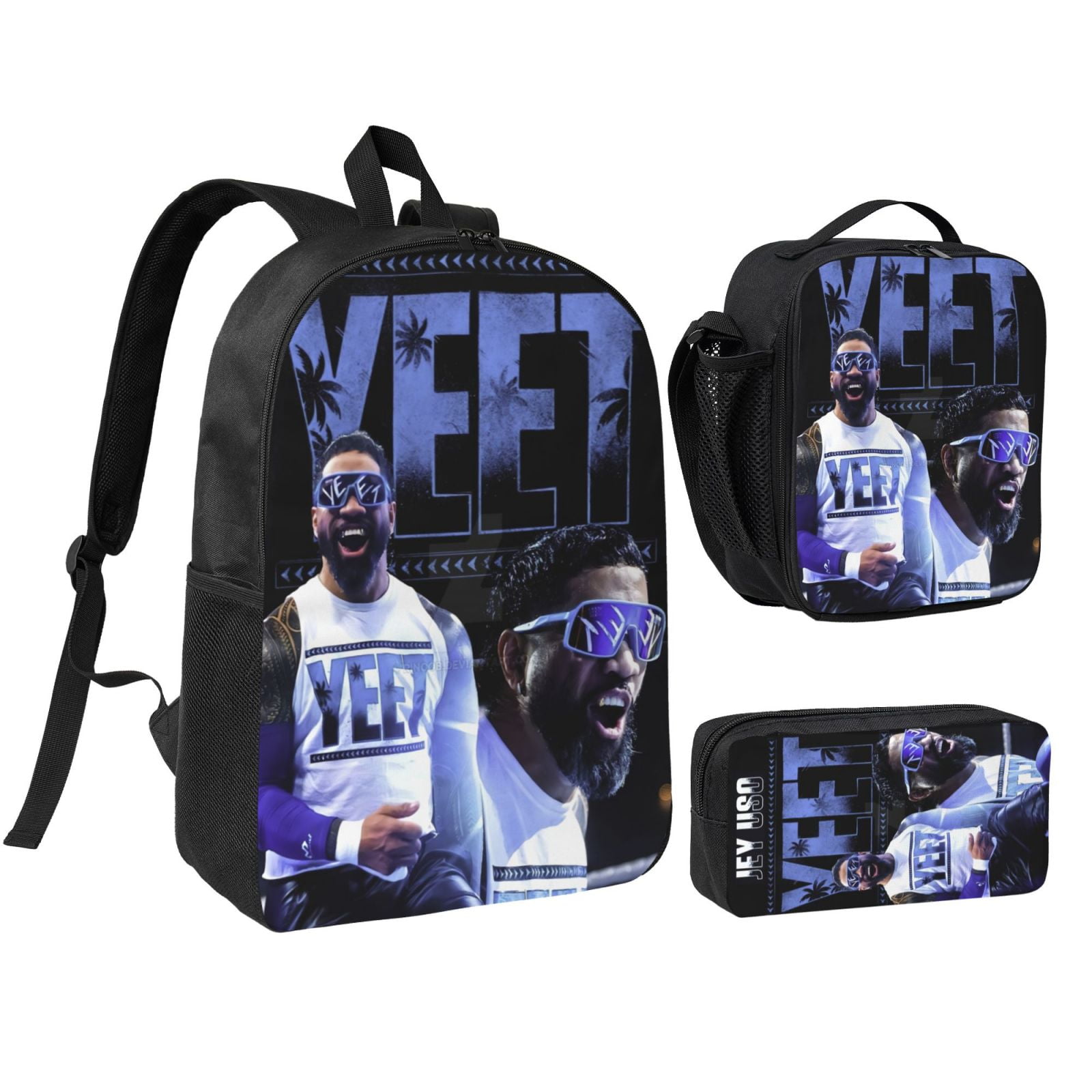 W-We Jey Uso 3pcs Backpack Set With Lunch Bag And Pencil Case ...
