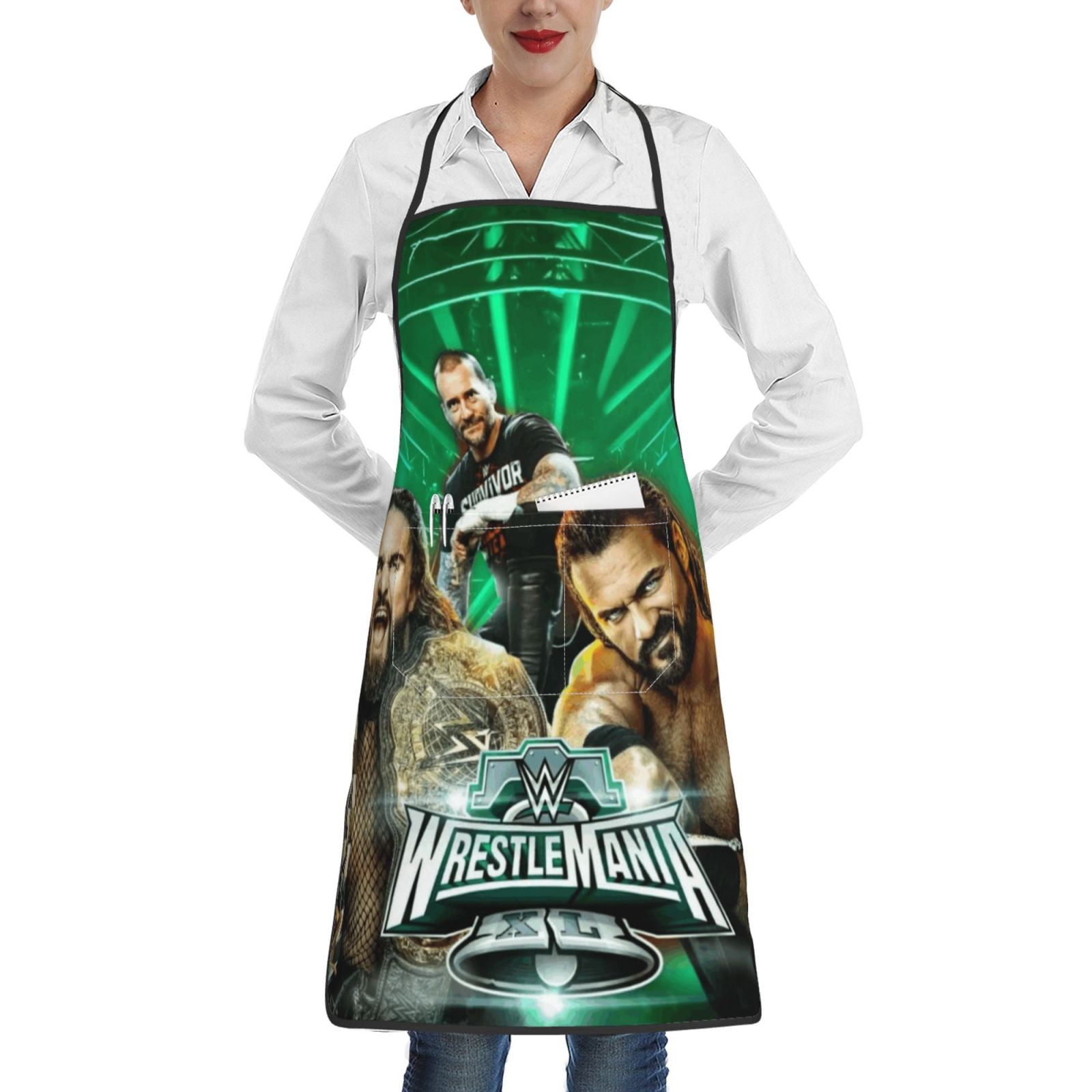 W Wres-Tler We Apron With 2 Pockets For Cooking Baking Painting For Men ...