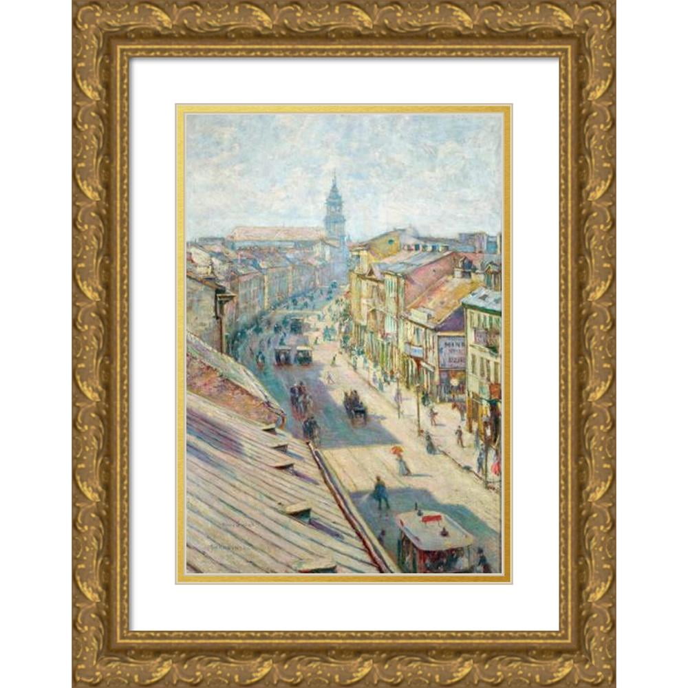 Władysław Podkowiński 11x14 Gold Ornate Wood Frame and Double Matted ...