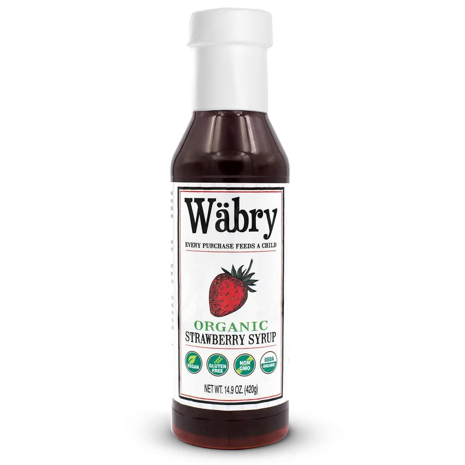 Wäbry Organic Strawberry TWE5 Syrup - 14.9oz (420g), Natural Fruit ...