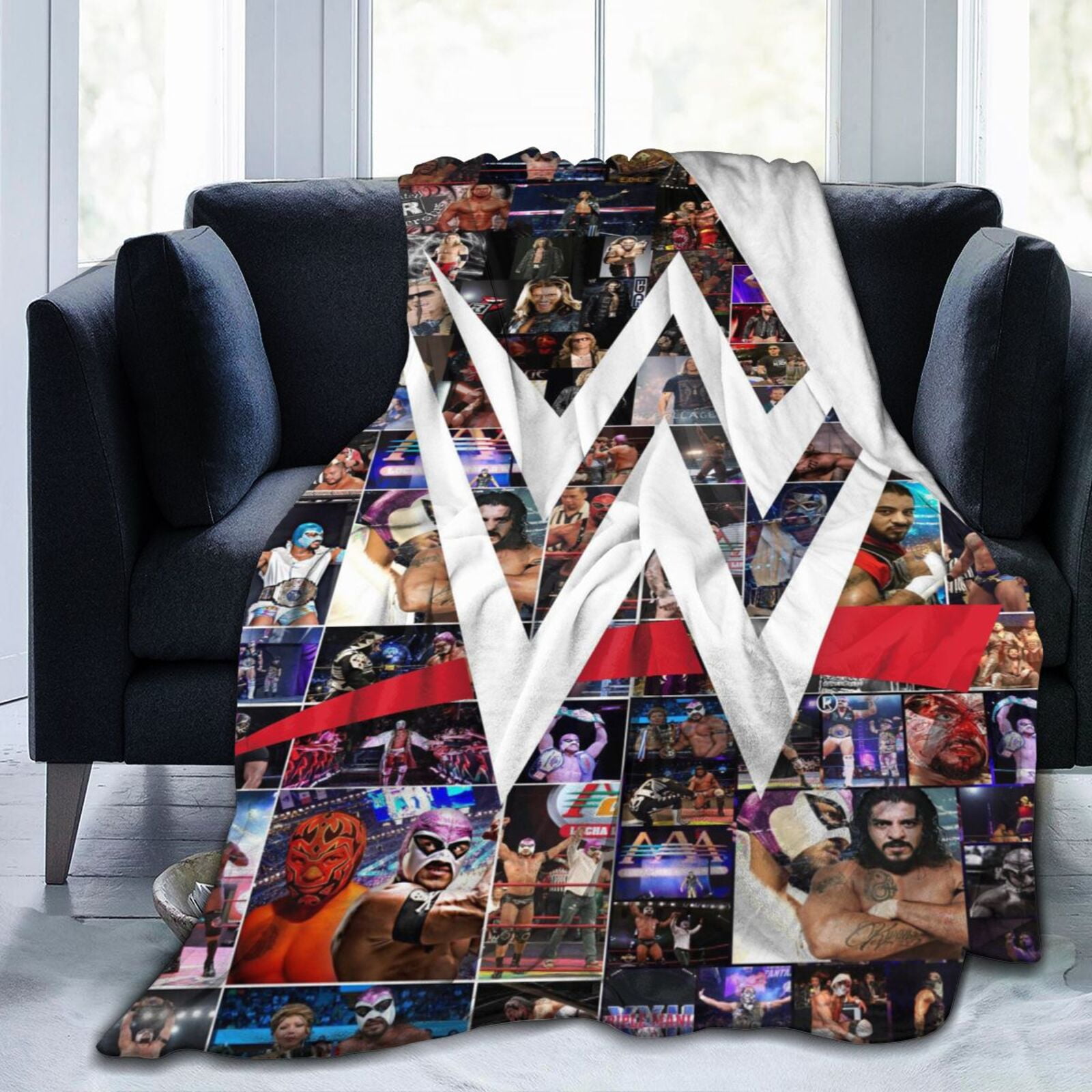 W-w-e Wrestling Star Pattern Design Blanket - Soft Flannel All-Season ...