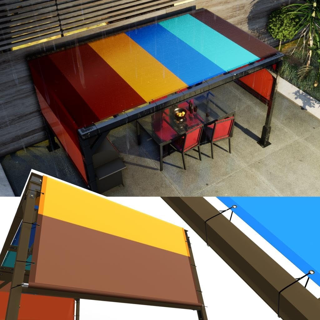 W x 1 L Rainbow Waterproof Pergola UPF50 Sun Shade Canopy Replacement ...