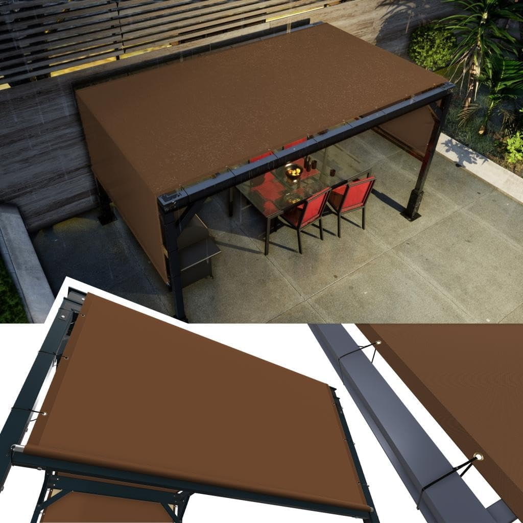 W x 2 L Brown Waterproof Pergola UPF50 Sun Shade Canopy Replacement ...
