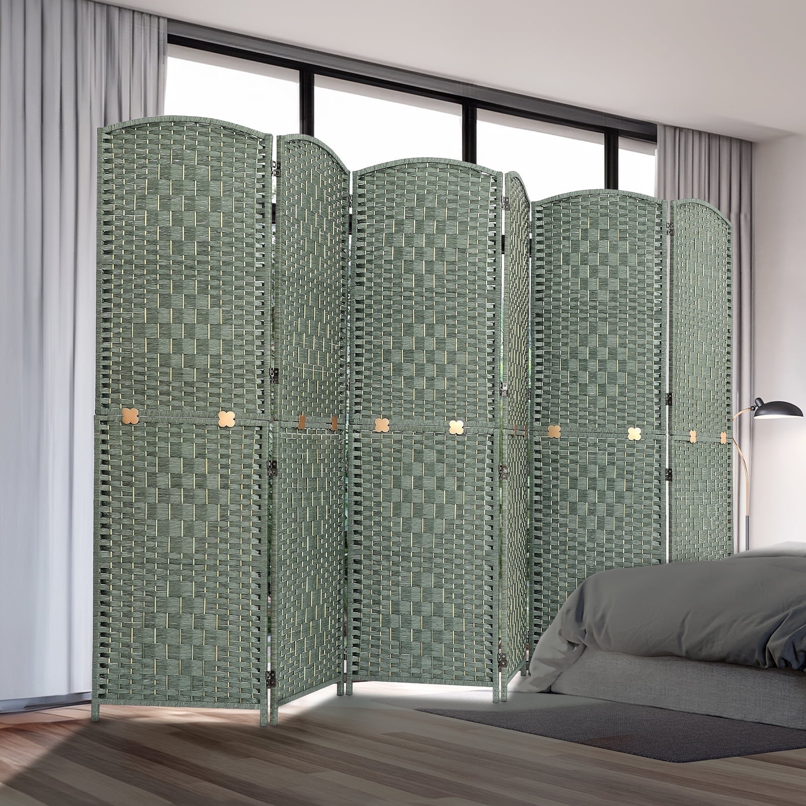 Jostyle Room Divider 6 ft Tall Folding Privacy Screen with 6 Panels ...