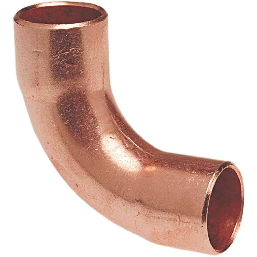 W01605T Pipe Fitting, Wrot Copper Elbow, 90-Degree, Long Turn, 3/4-In ...