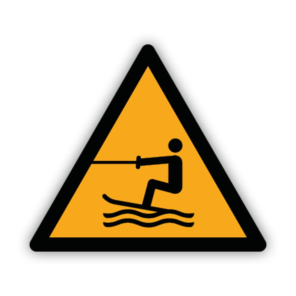 W045 - Water Skiing Or Towed Water Activity Area Sticker Decal - Self ...