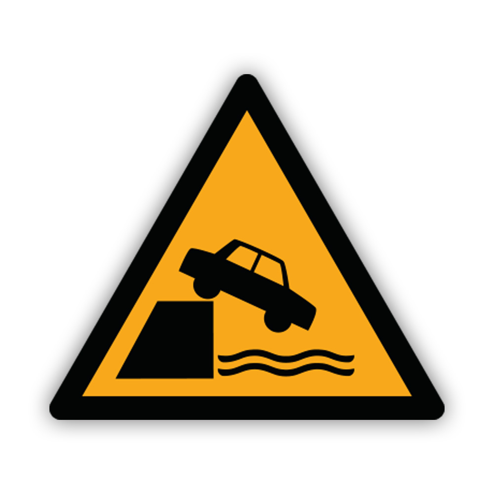 W051 - No Guard Rail And Unprotected Edges Sticker Decal - Self ...