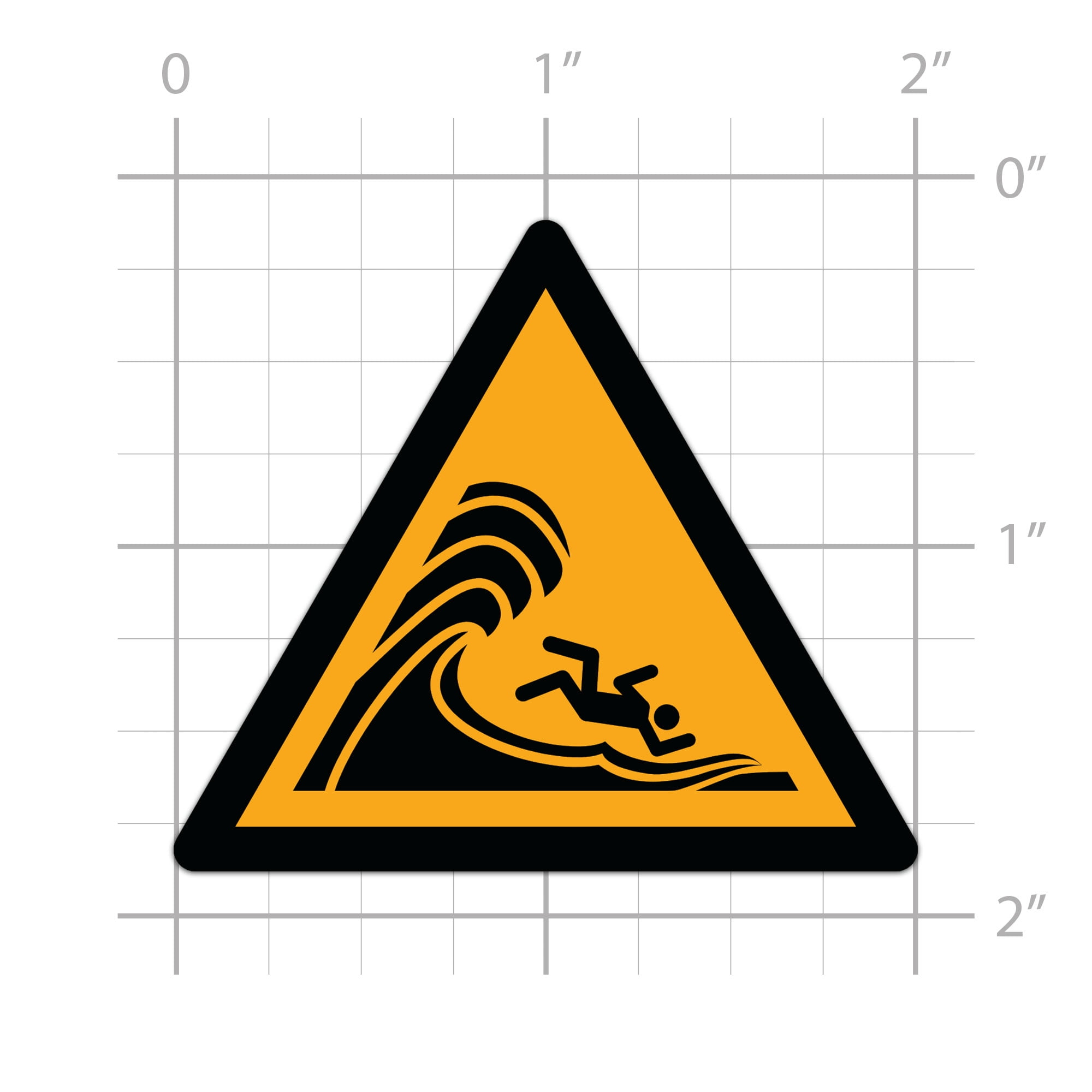 W065 - High Surf Or Large Breaking Waves Sticker for water bottle phone ...