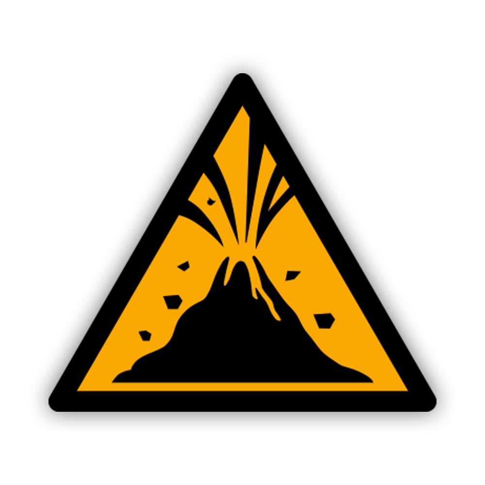 W075 - Active Volcano Zone Sticker Decal - Self Adhesive Vinyl ...