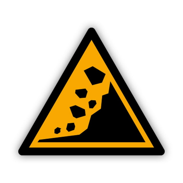 W078 - Landslide Zone Sticker Decal - Self Adhesive Vinyl - Weatherproof - Made in USA - iso ...