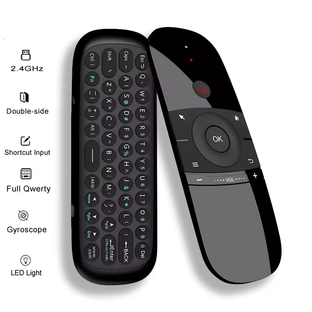 W1 2.4g Air Mouse Wireless Keyboard Remote Control Infrared Remote ...