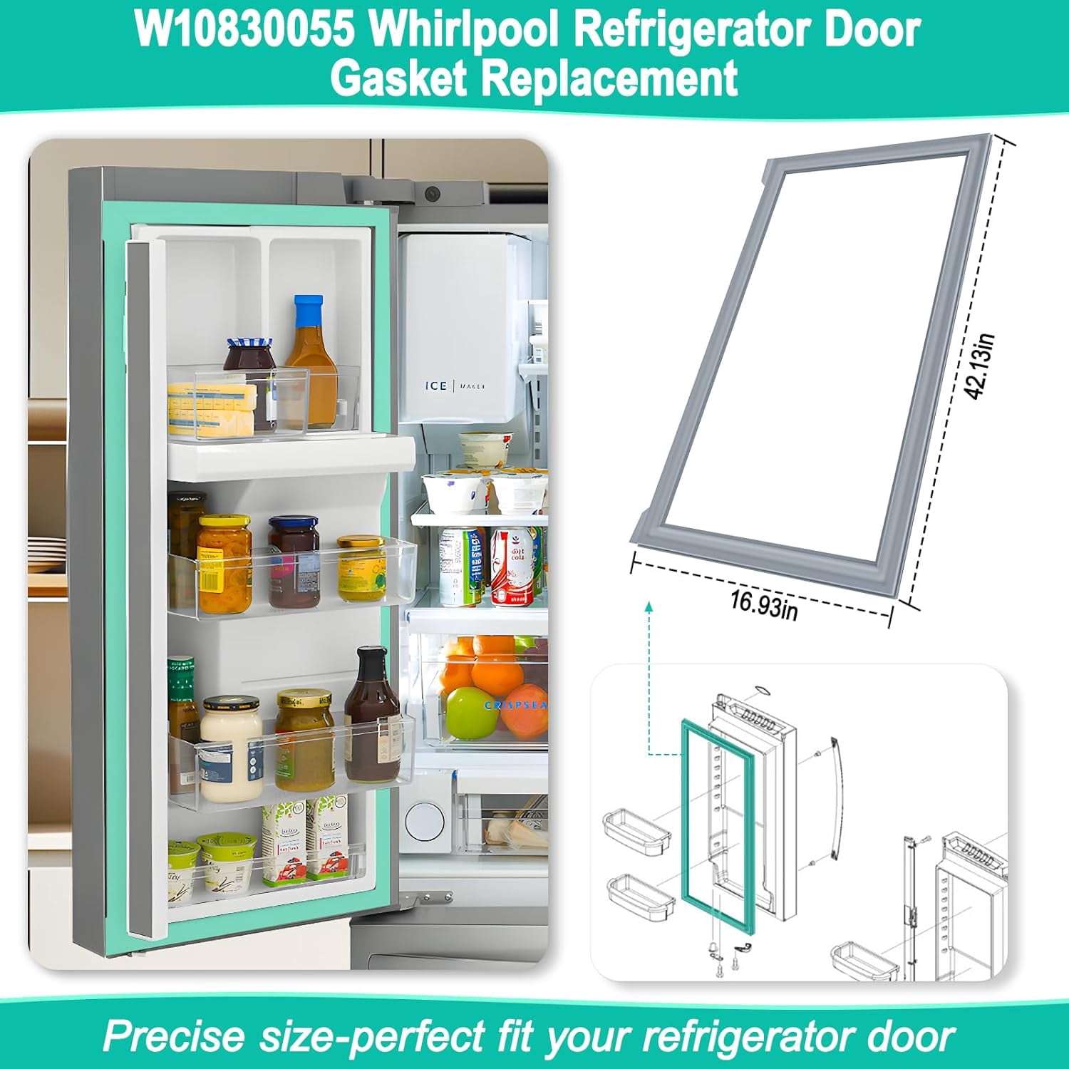 W10830055 Refrigerator Door Seal Replacement - Upgraded and Reliable ...