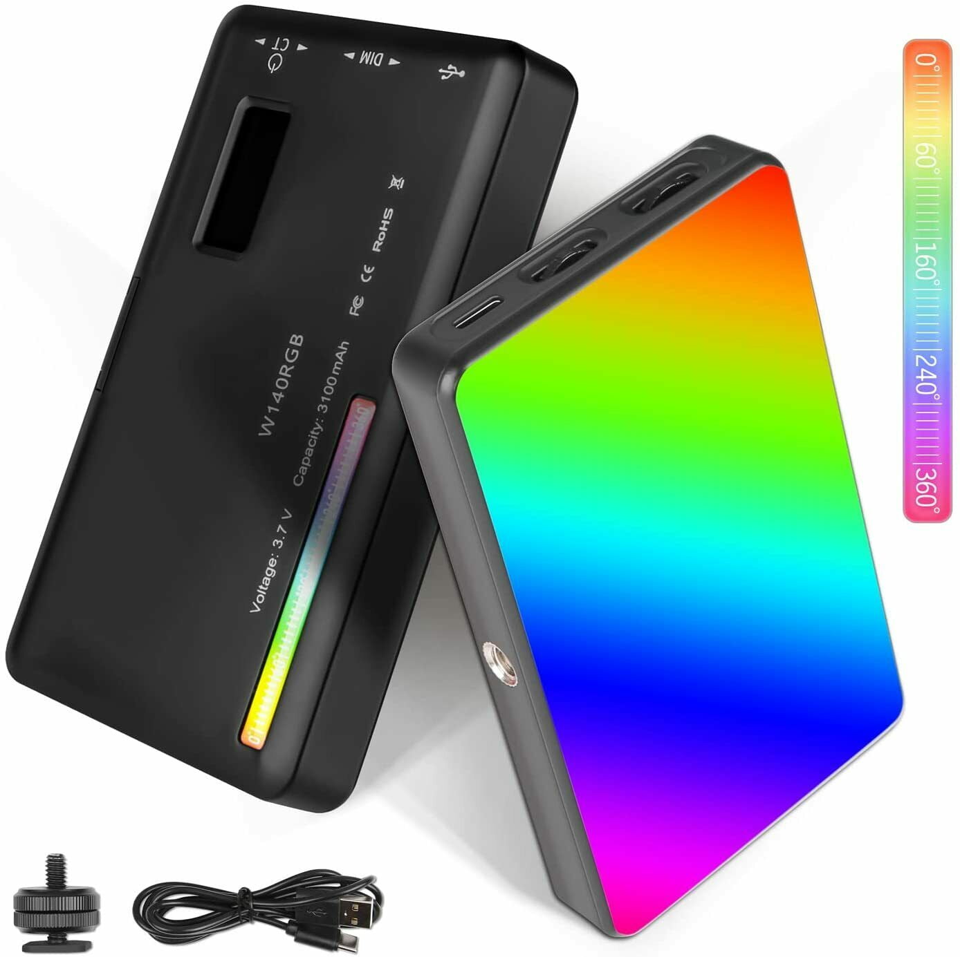 W140 RGB LED Video Light Rechargeable Photography Fill Light CRI95 ...
