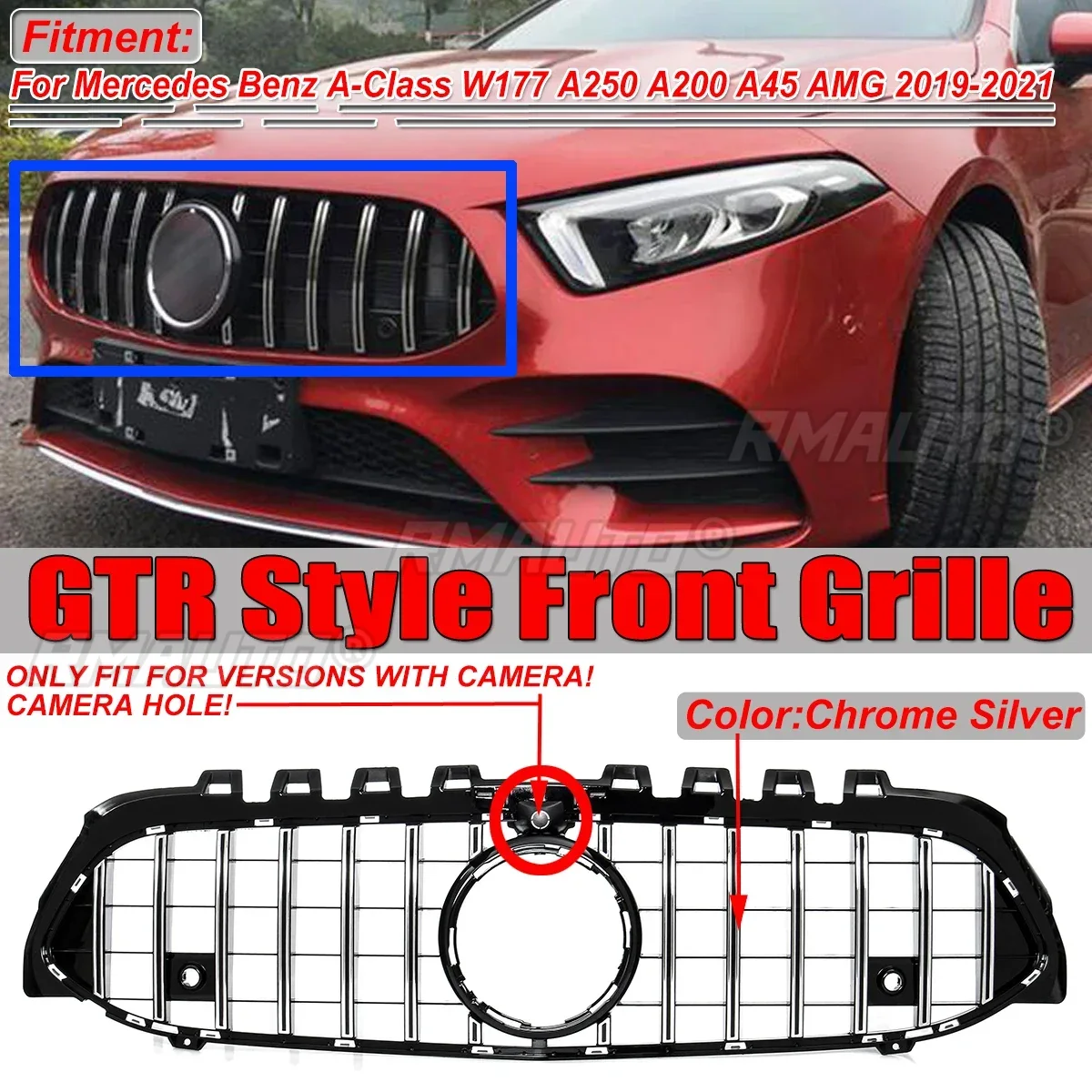 W177 GT Style For AMG Car Front Bumper Grill For Mercedes Benz A-Class ...