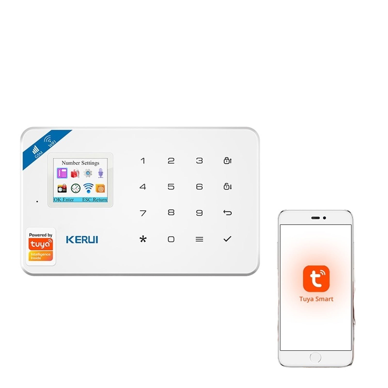 W181 Control Panel Tuya WIFI GSM Home Burglar Security Alarm System ...