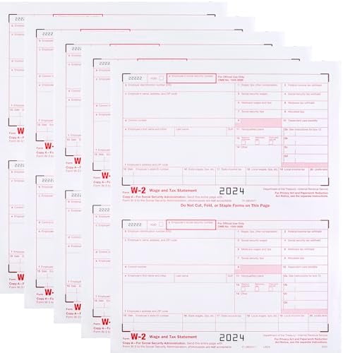 W2 Forms 2024 Copy A, W-2 Federal Income Laser Tax Form - Pack for 25 ...